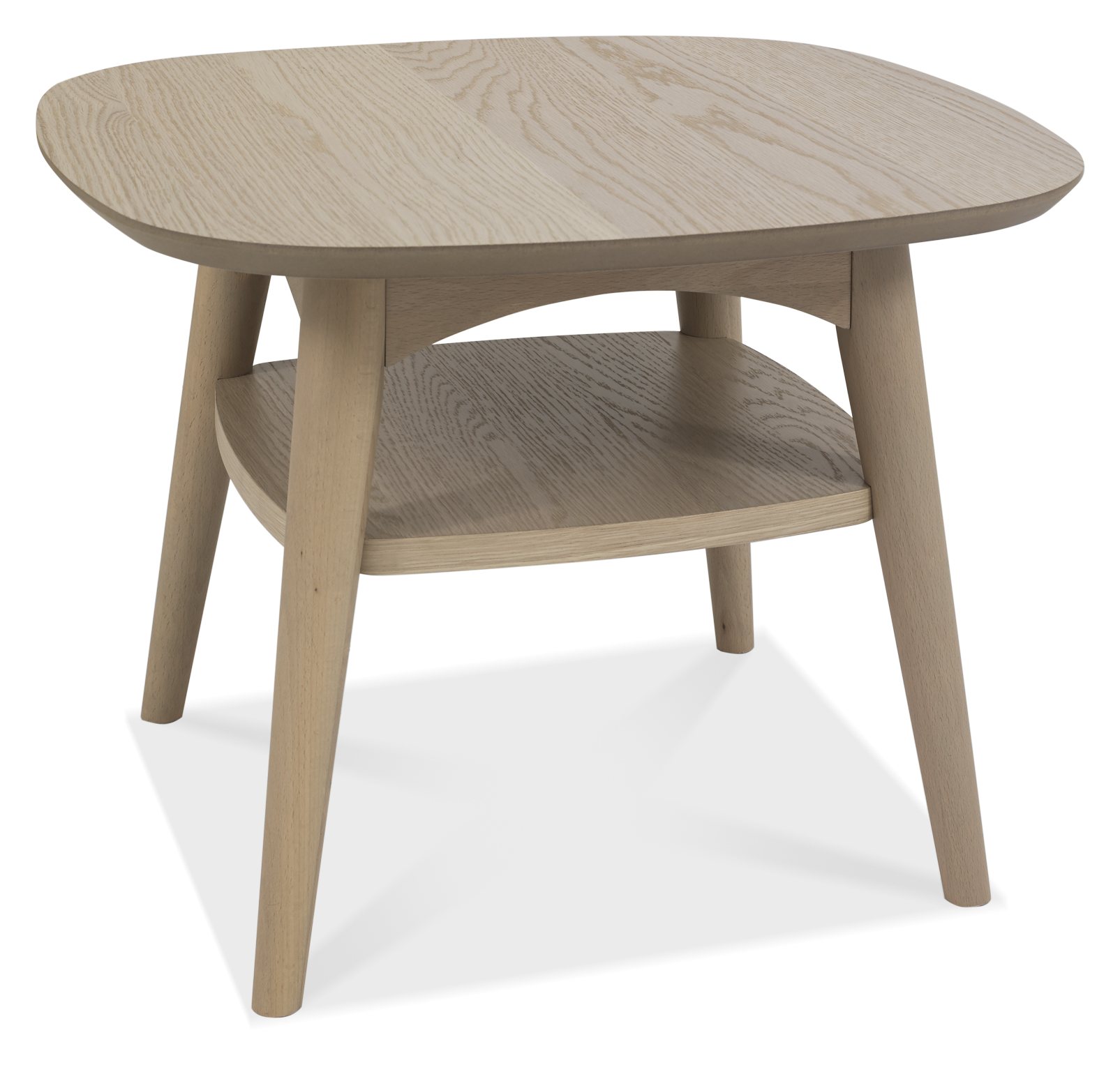 Dansk Scandi Oak Lamp Table With Shelf | Living Room - Bentley Designs