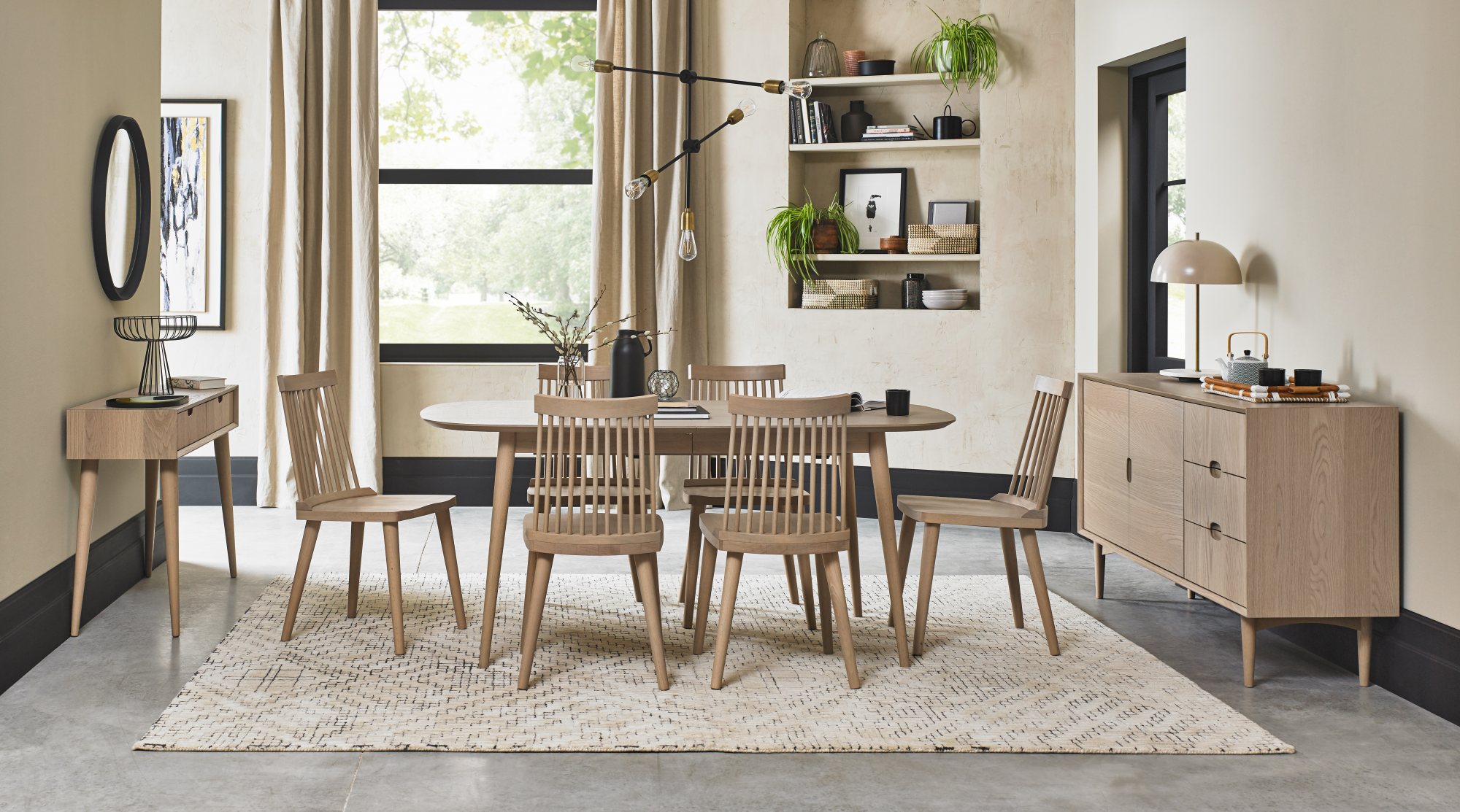 Dansk Scandi Oak Lamp Table With Drawer | Living Room - Bentley Designs
