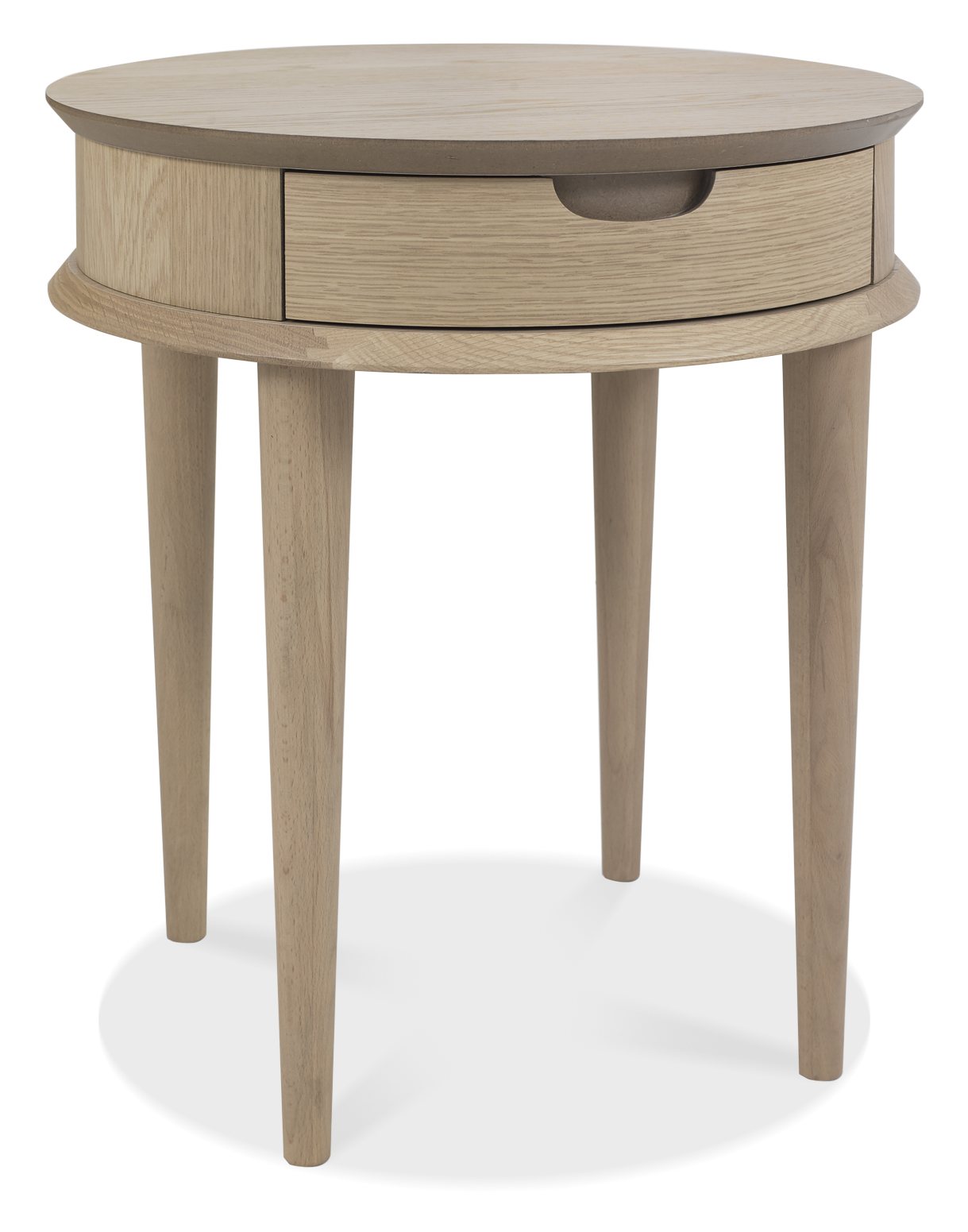 Dansk Scandi Oak Lamp Table With Drawer | Living Room - Bentley Designs