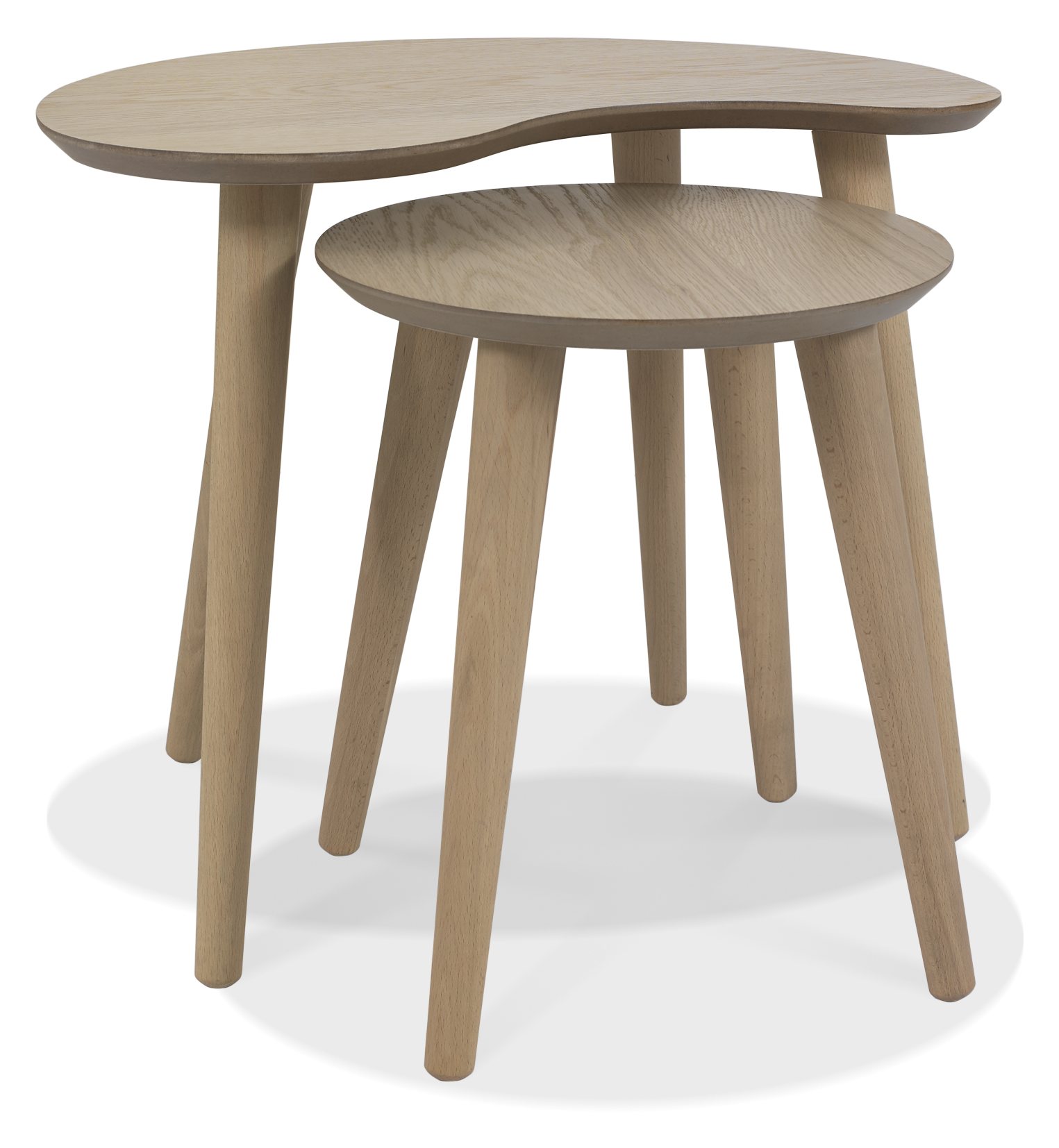 Dansk Scandi Oak Nest Of Lamp Tables | Living Room Furniture - Bentley ...