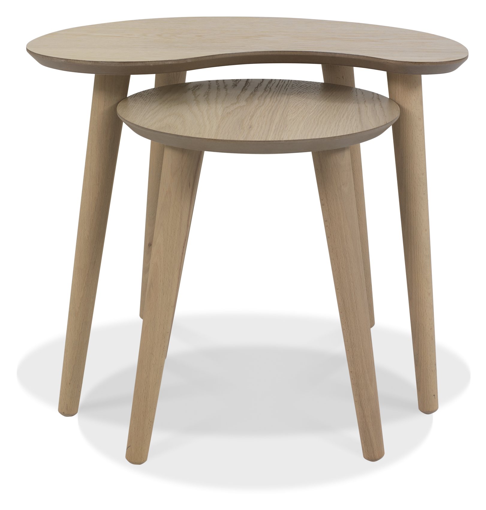 Dansk Scandi Oak Nest Of Lamp Tables | Living Room Furniture - Bentley ...