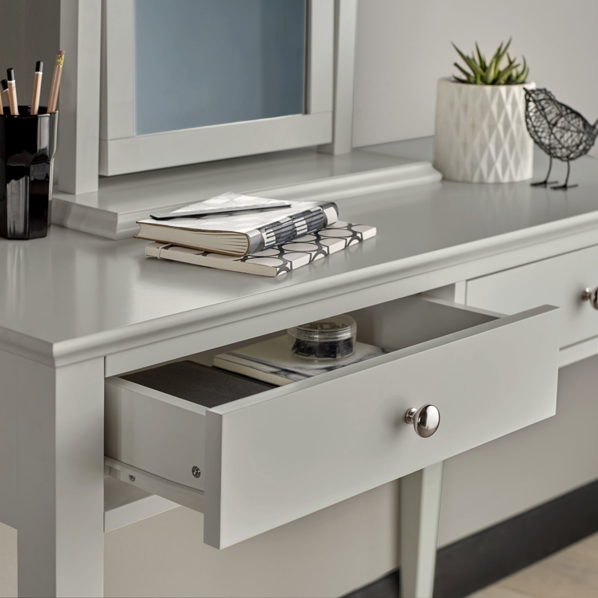 Ashby Soft Grey Dressing Table | Bedroom Furniture - Bentley Designs