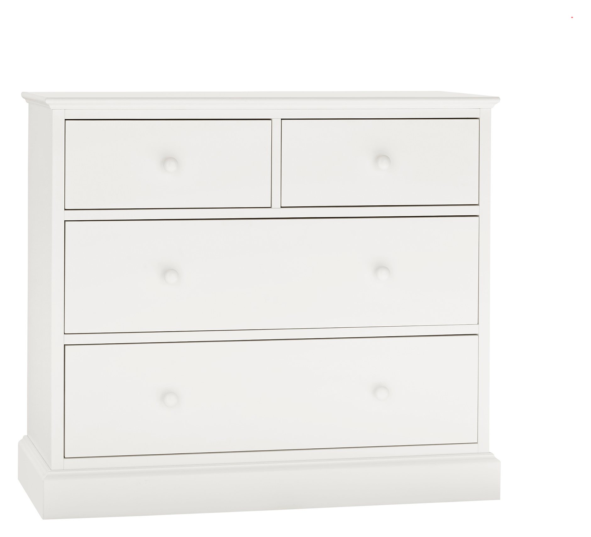 Ashby White 2+2 Drawer Chest | Bedroom Furniture - Bentley Designs