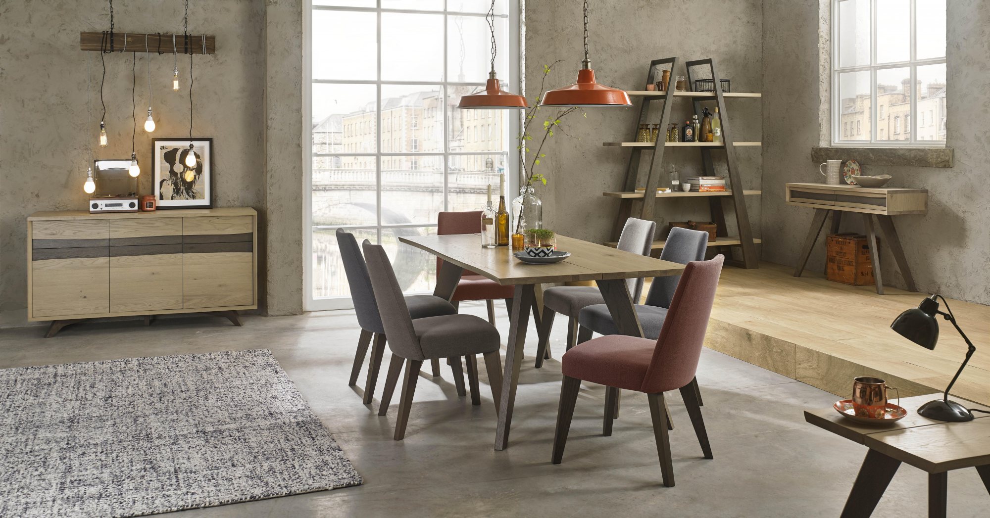 Cadell Aged Oak Open Display Unit | Dining Furniture - Bentley Designs