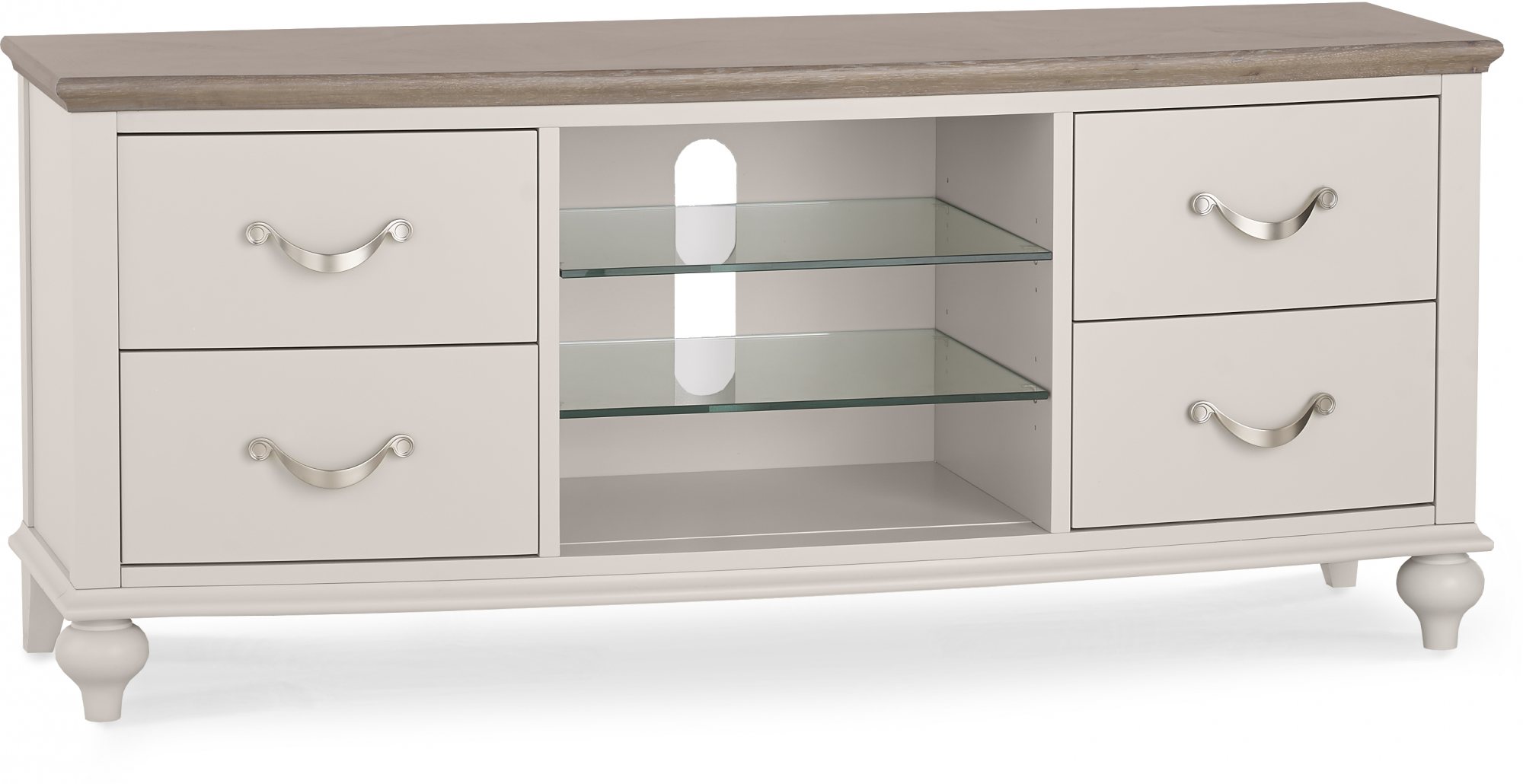 Montreux Grey Washed Oak & Soft Grey Media Unit - Bentley Designs