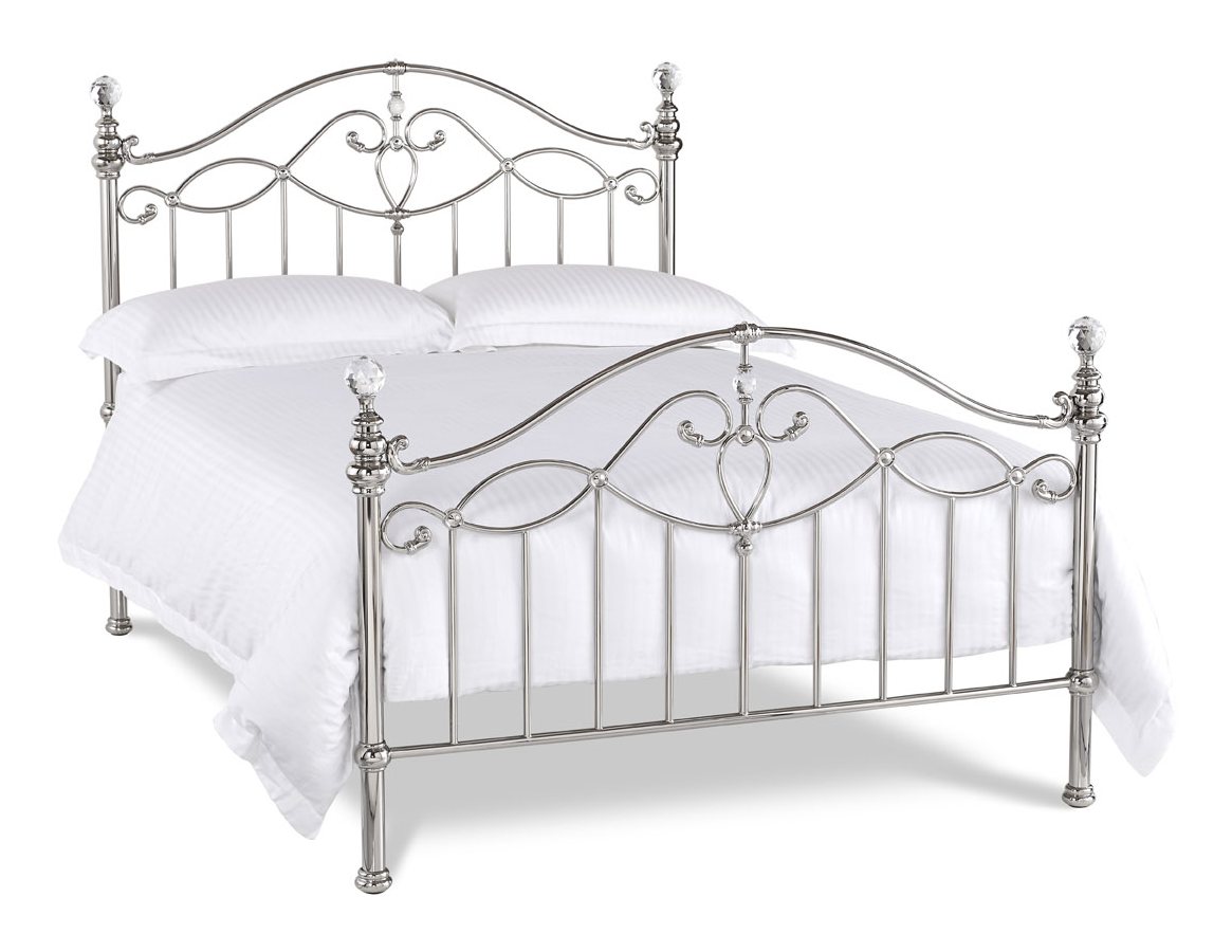 Elena Shiny Nickel Bed Frame | Small Double - Bentley Designs