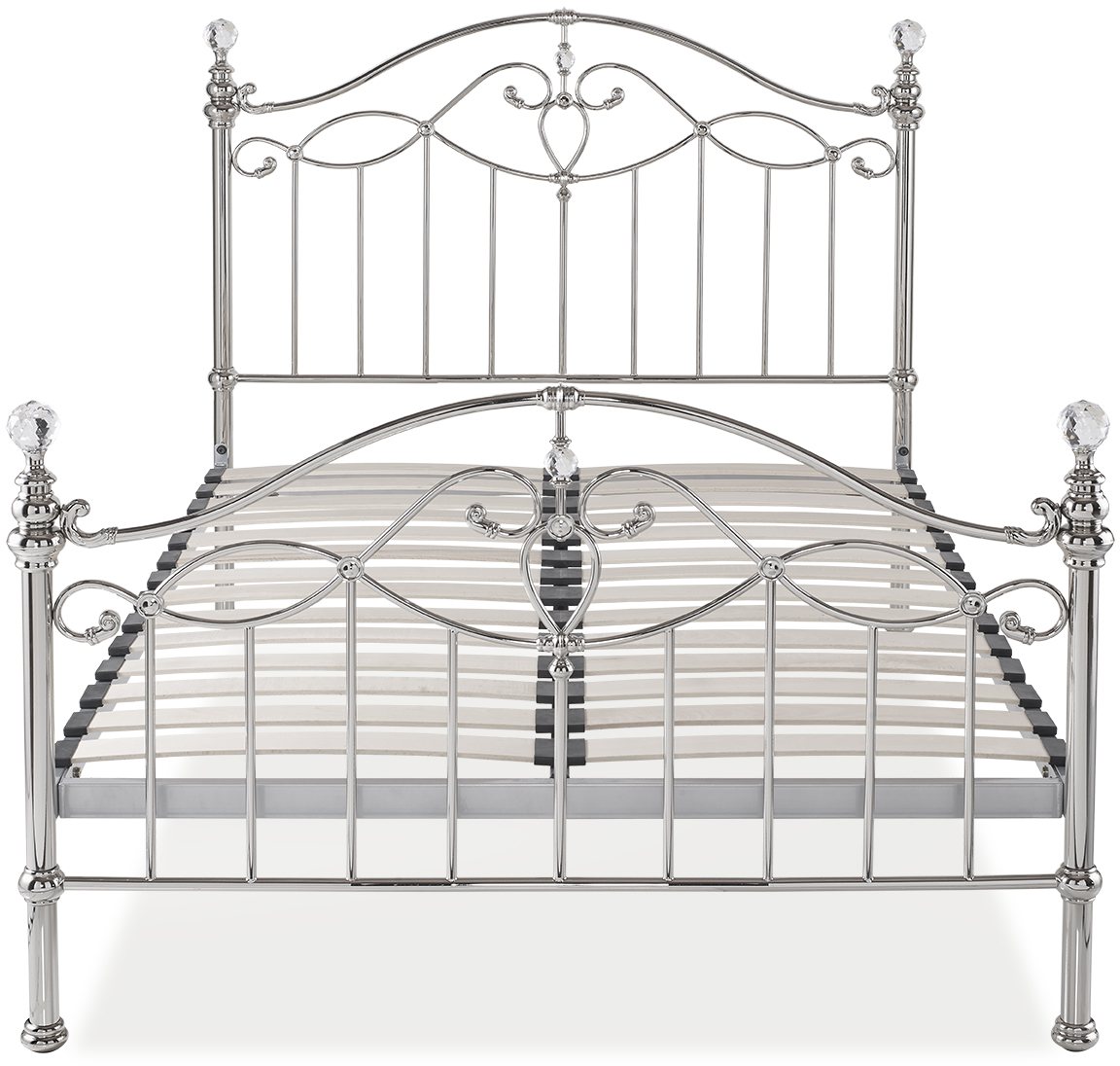 Elena Shiny Nickel Bed Frame | Small Double - Bentley Designs