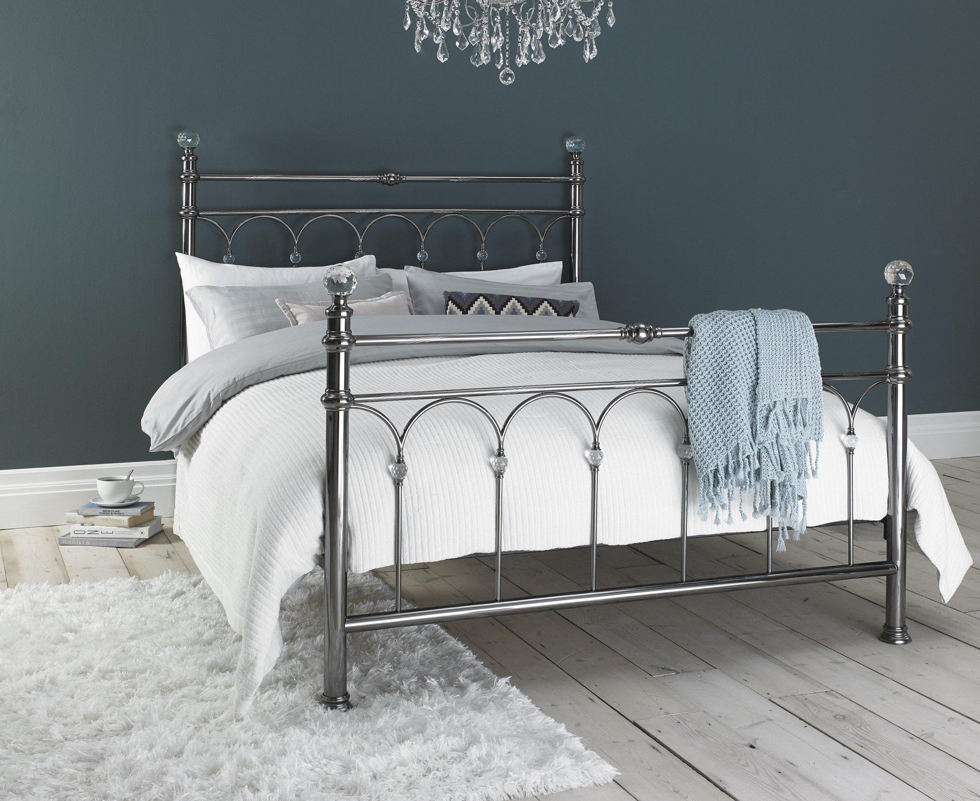 Krystal Antique Nickel Bedstead Size King Bentley Designs Krystal Antique Nickel Bedstead Size King Bentley Designs