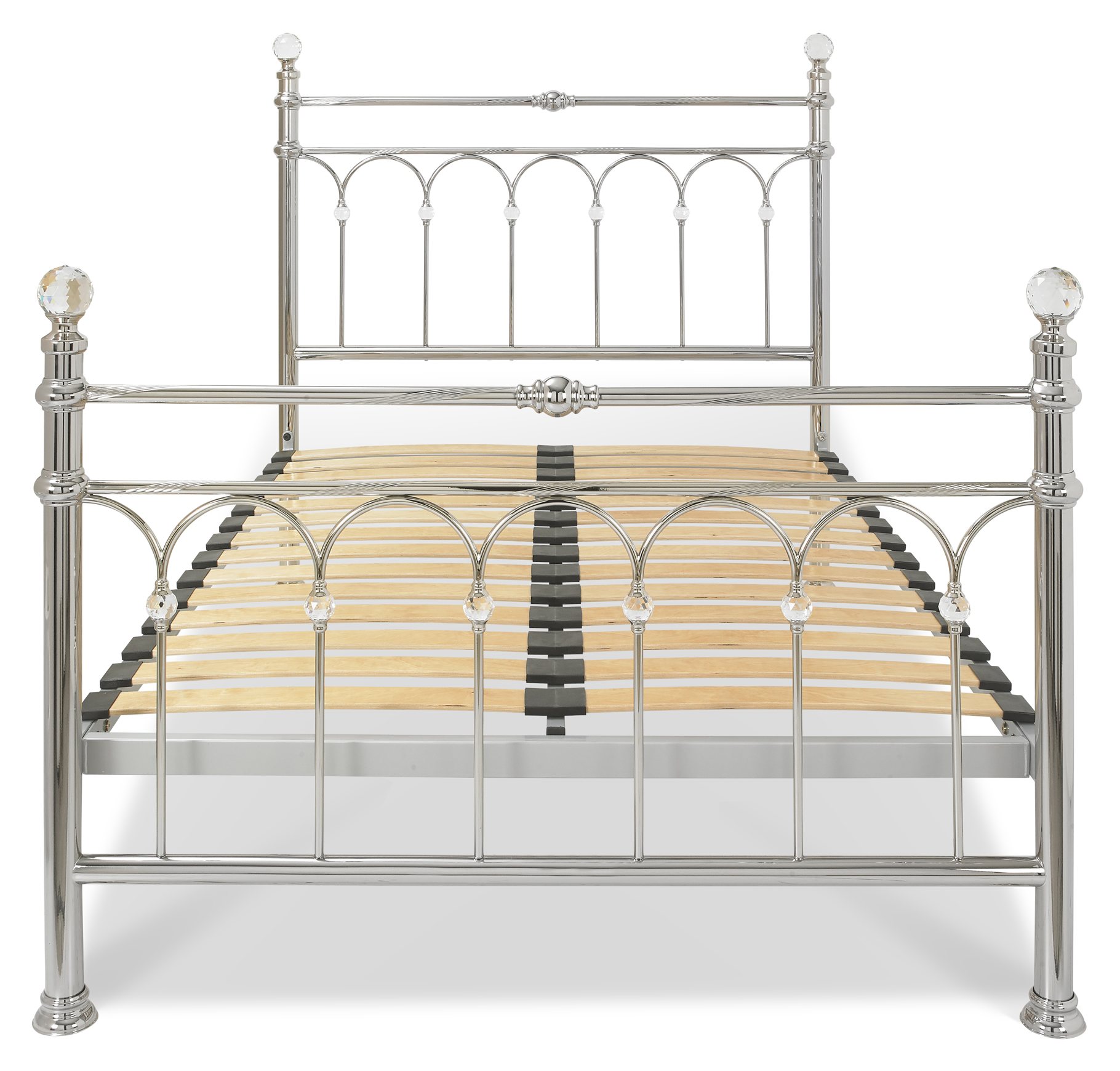 Krystal Shiny Nickel Bed Frame | Double - Bentley Designs
