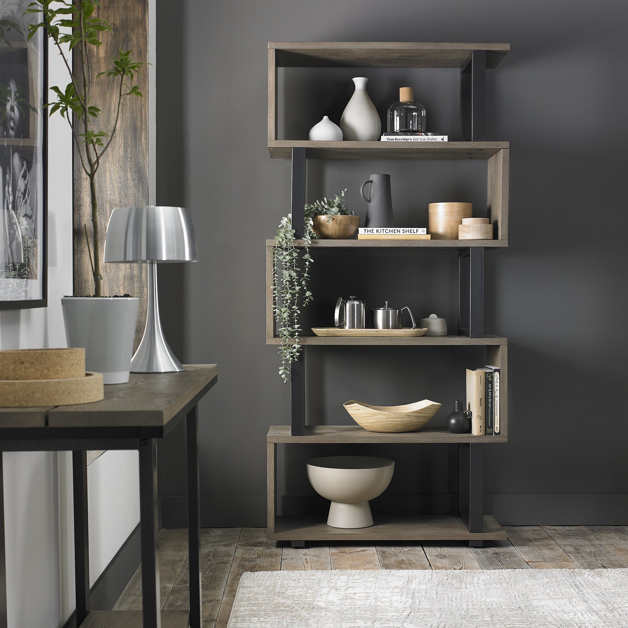 Tivoli Weathered Oak Open Display Unit | Living Room - Bentley Designs ...