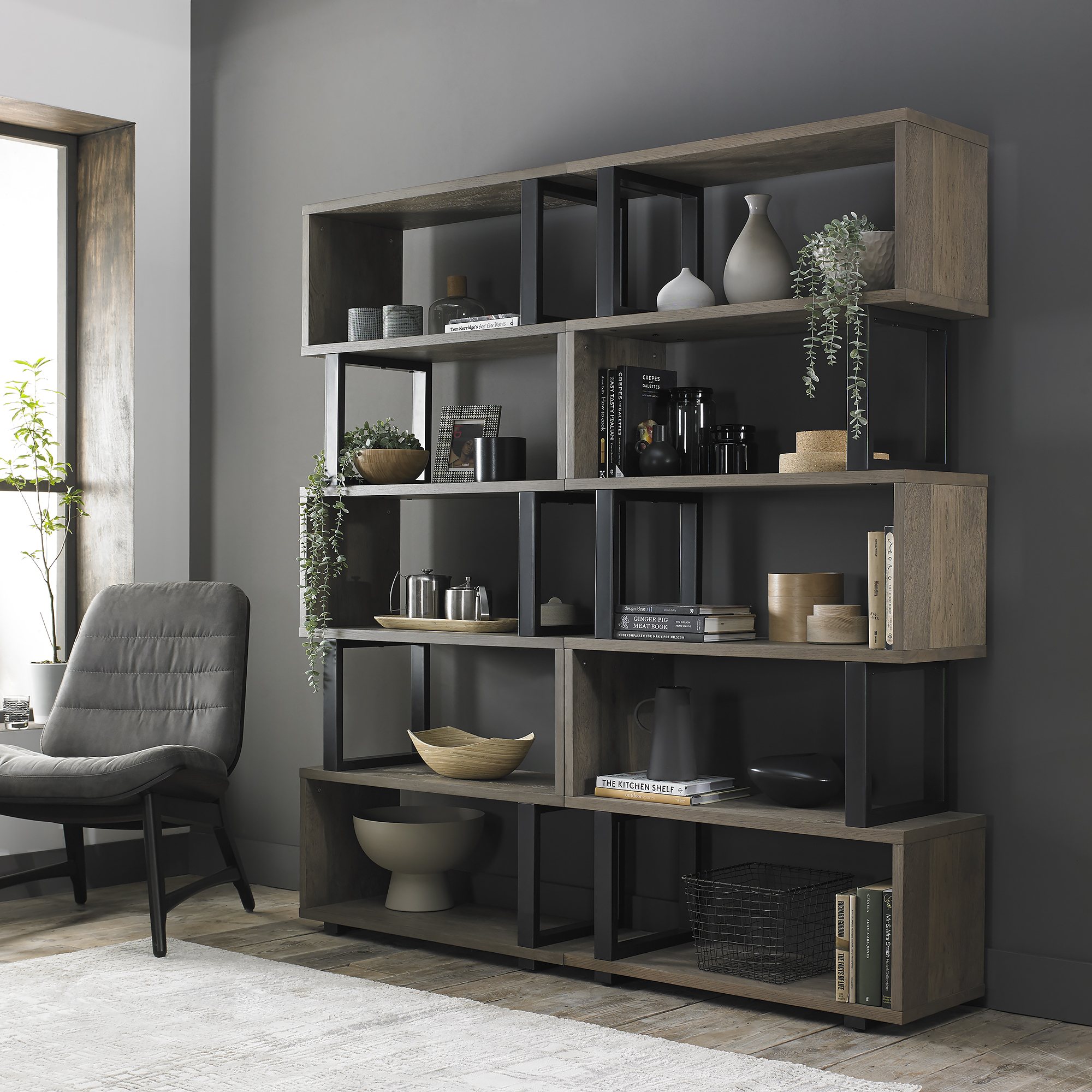 Tivoli Weathered Oak Open Display Unit | Living Room - Bentley Designs ...