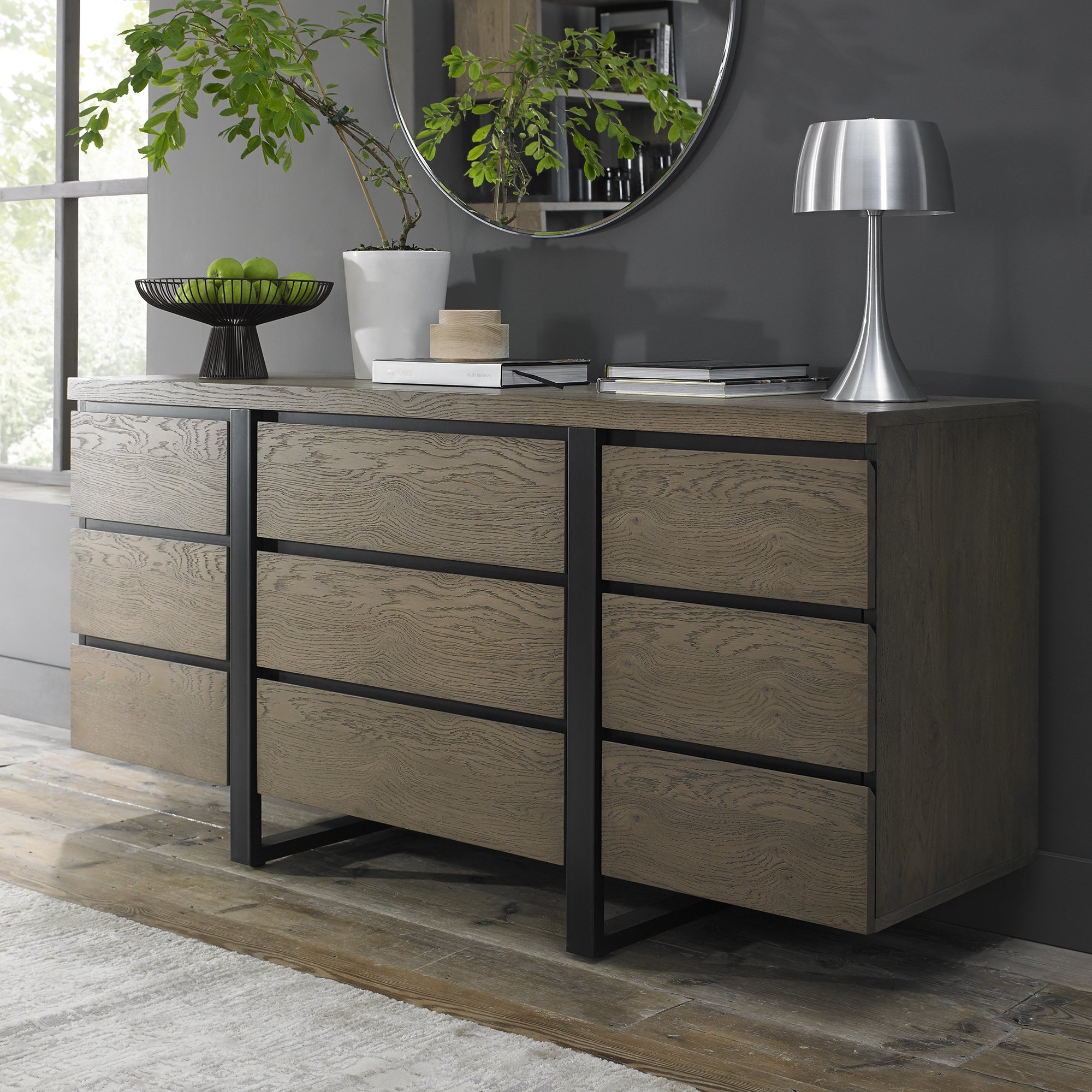 Tivoli Weathered Oak Wide Sideboard | Dining Furniture - Bentley Designs