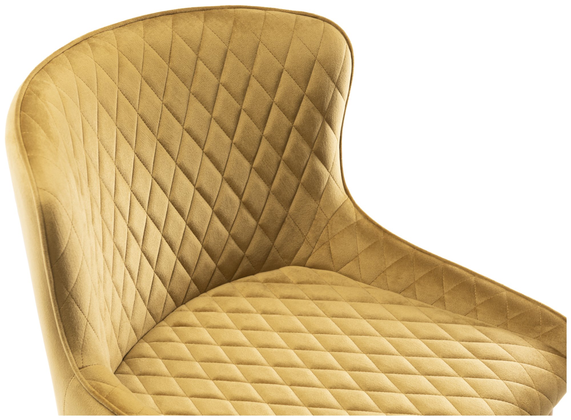 Gallery Collection Cezanne - Mustard Velvet Fabric Bar Stool with Black ...