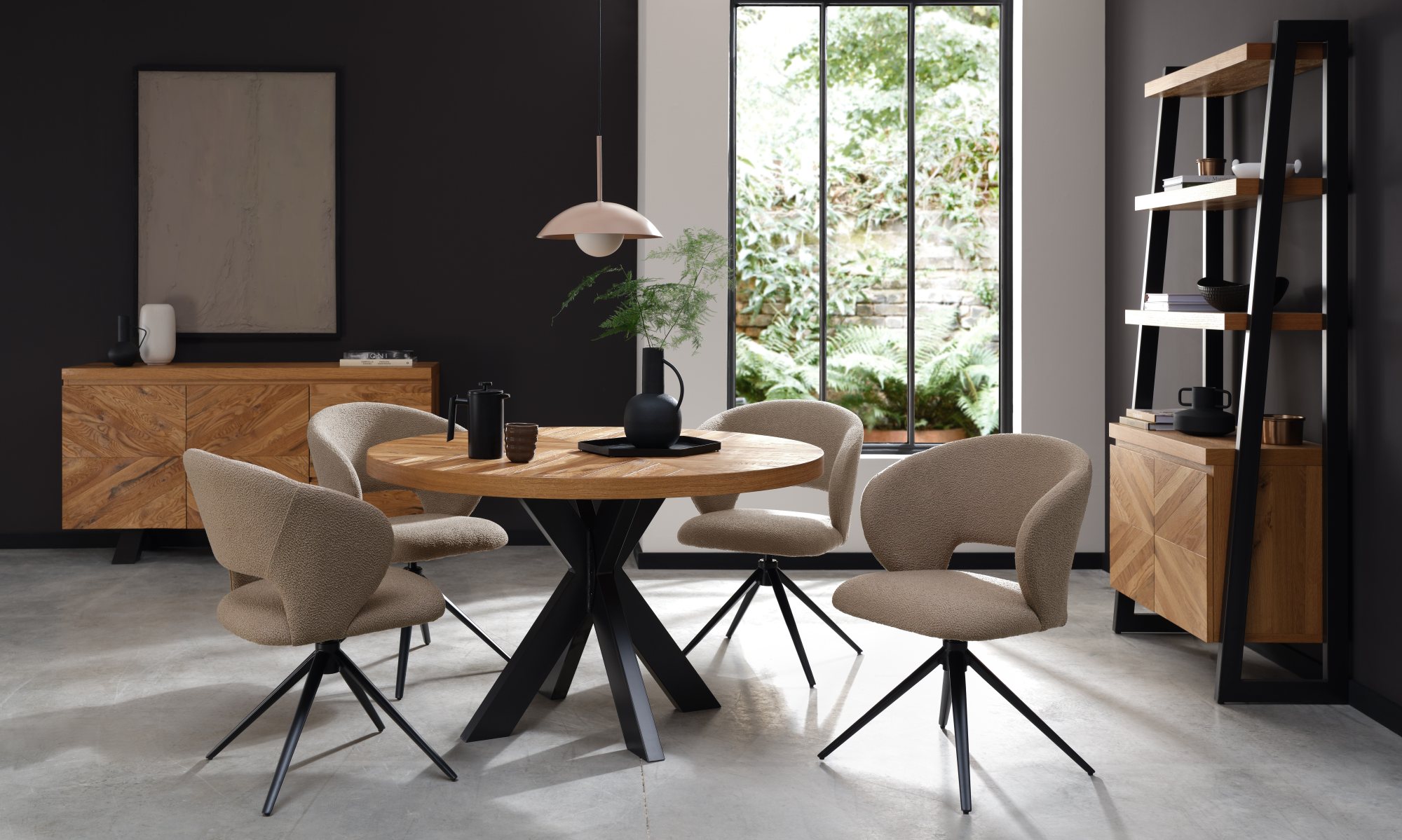 Signature Collection Ellipse Rustic Oak Open Display Unit - Living Room ...