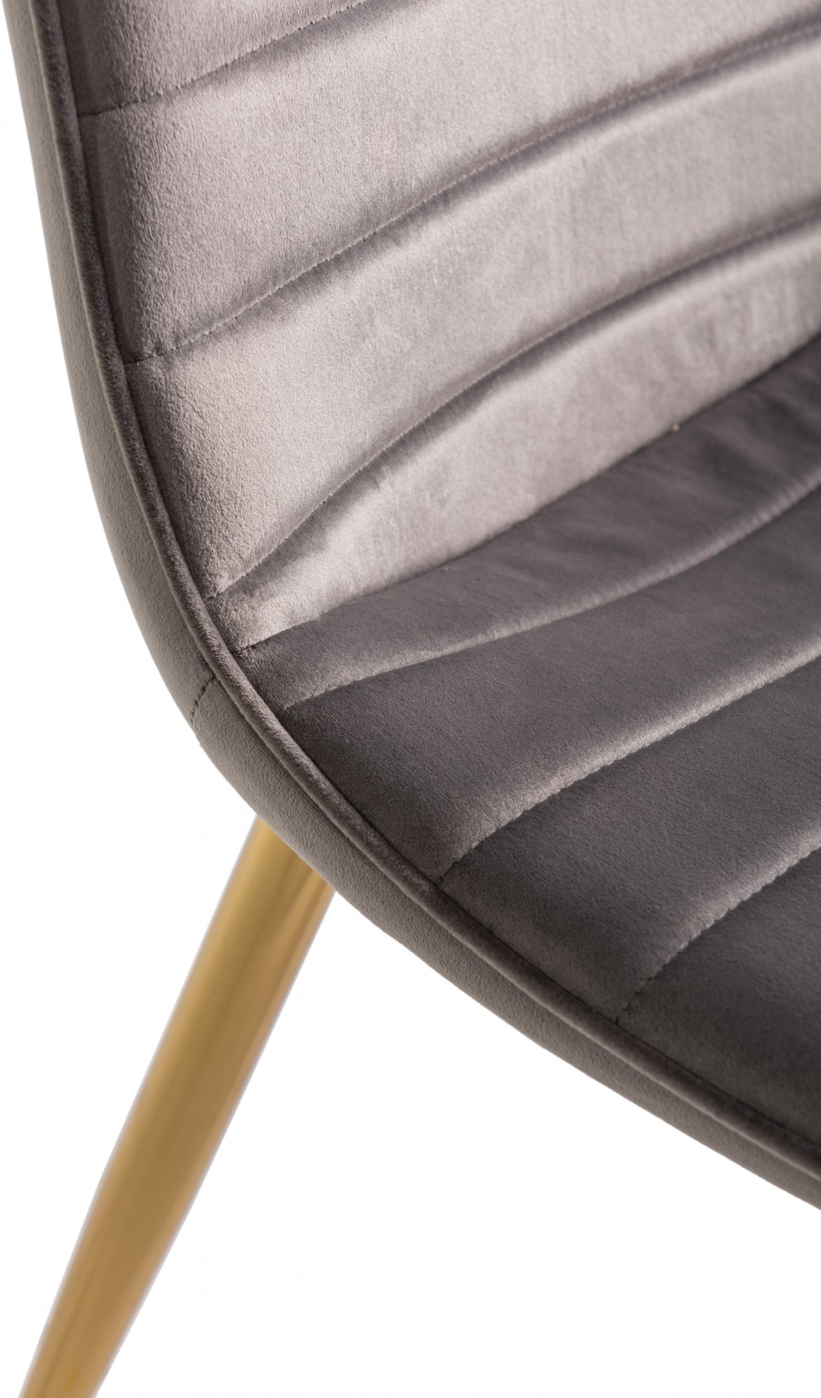Gallery Collection Rothko - Grey Velvet Fabric Chair with Gold Legs ...