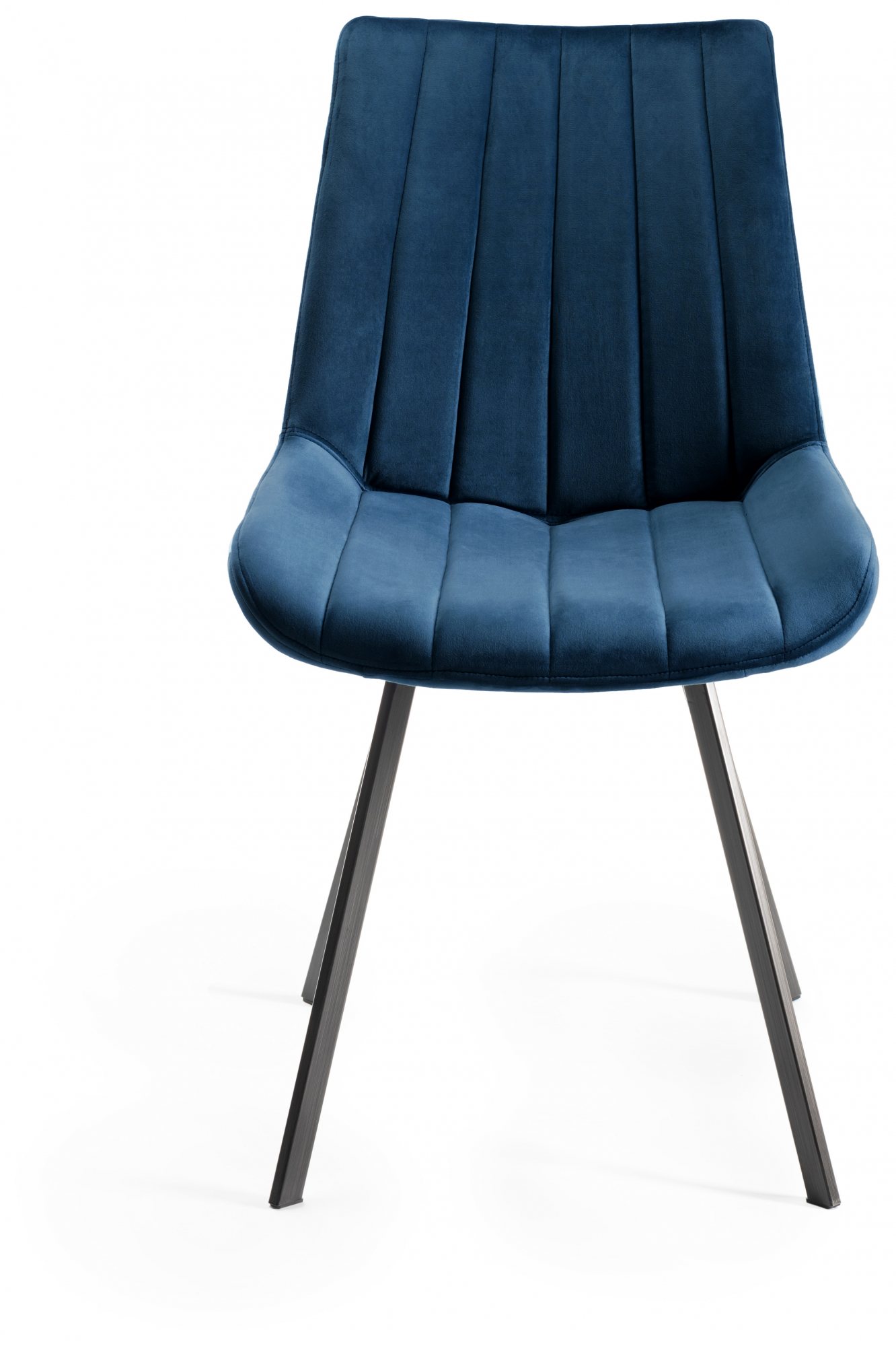 Gallery Collection Fontana - Blue Velvet Fabric Chair with Black Legs ...