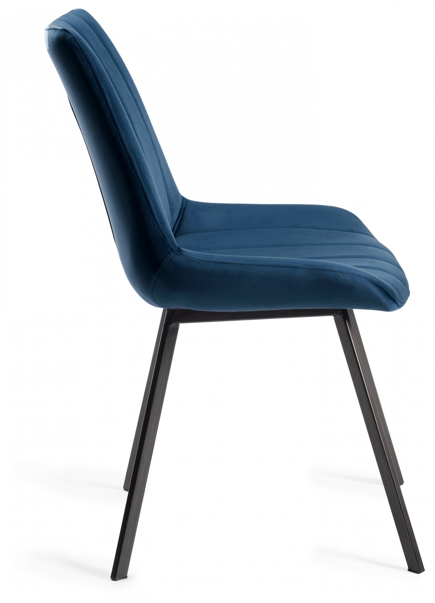 Gallery Collection Fontana - Blue Velvet Fabric Chair with Black Legs ...