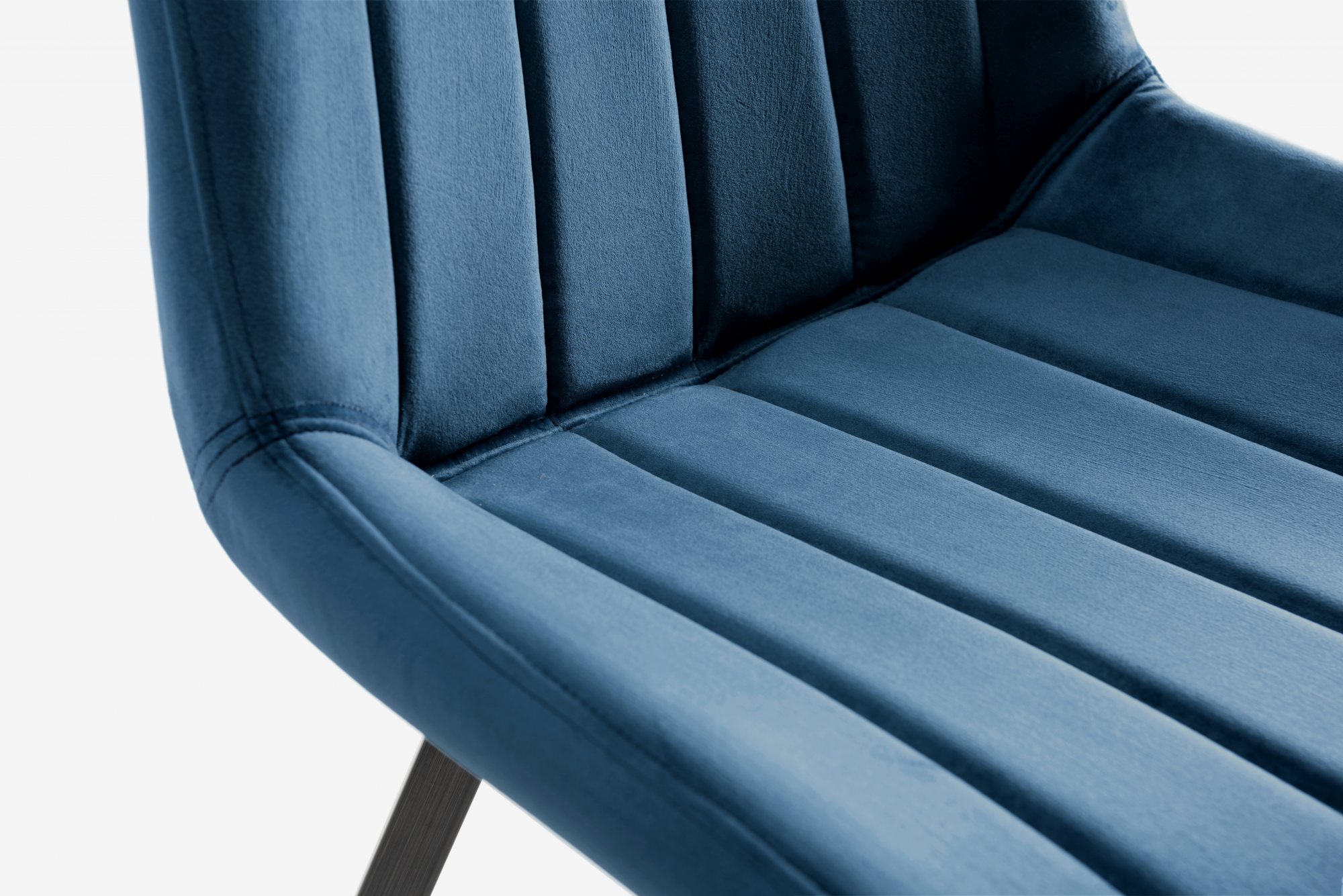 Gallery Collection Fontana - Blue Velvet Fabric Chair with Black Legs ...