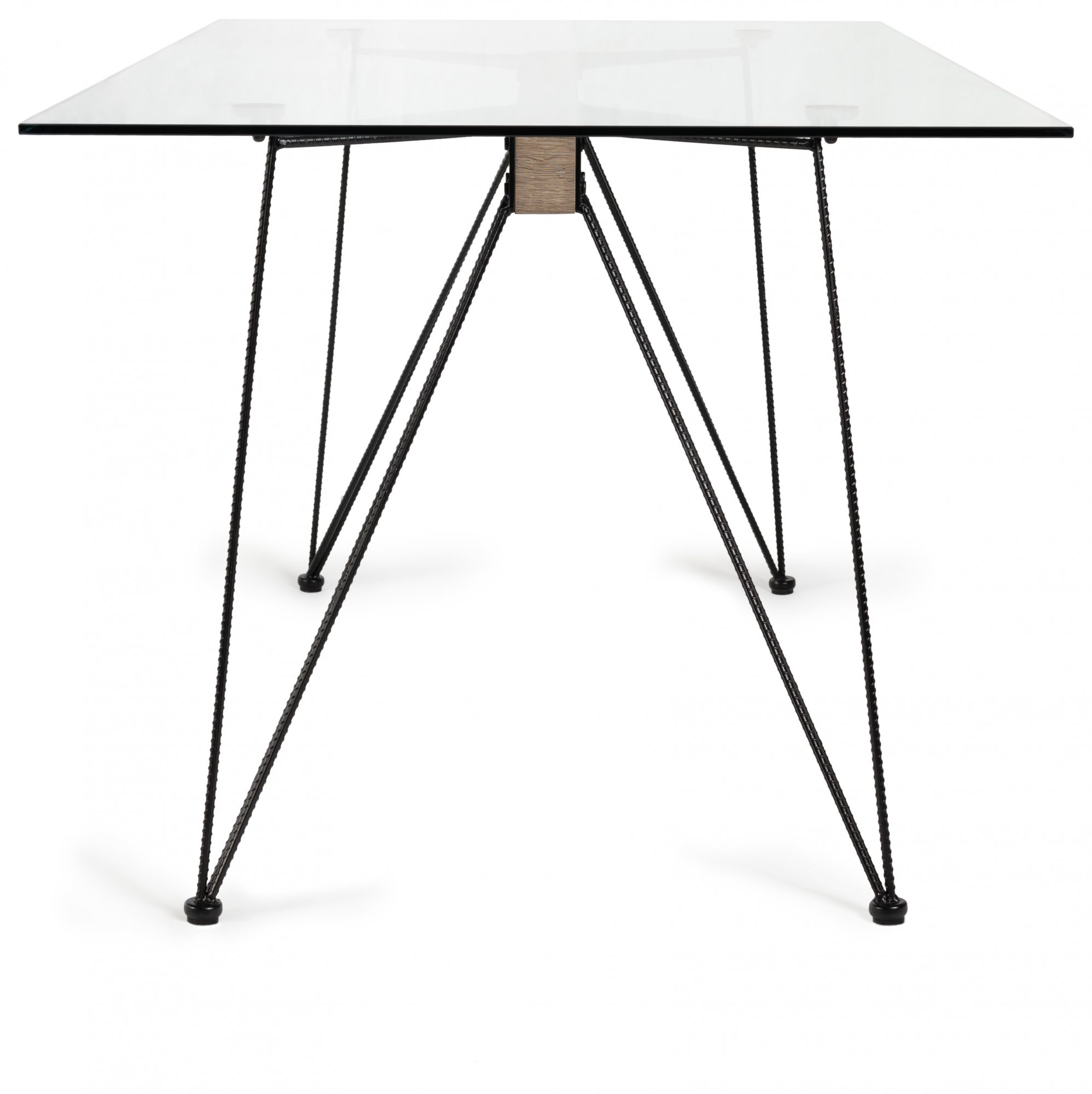 Gallery Collection Miro Clear Tempered Glass 6 Seater Dining Table with ...