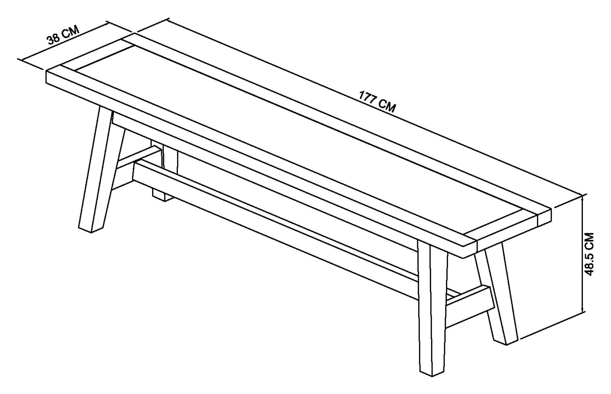 Camden Weathered Oak Bench | 2 Seater | Dining - Bentley Designs
