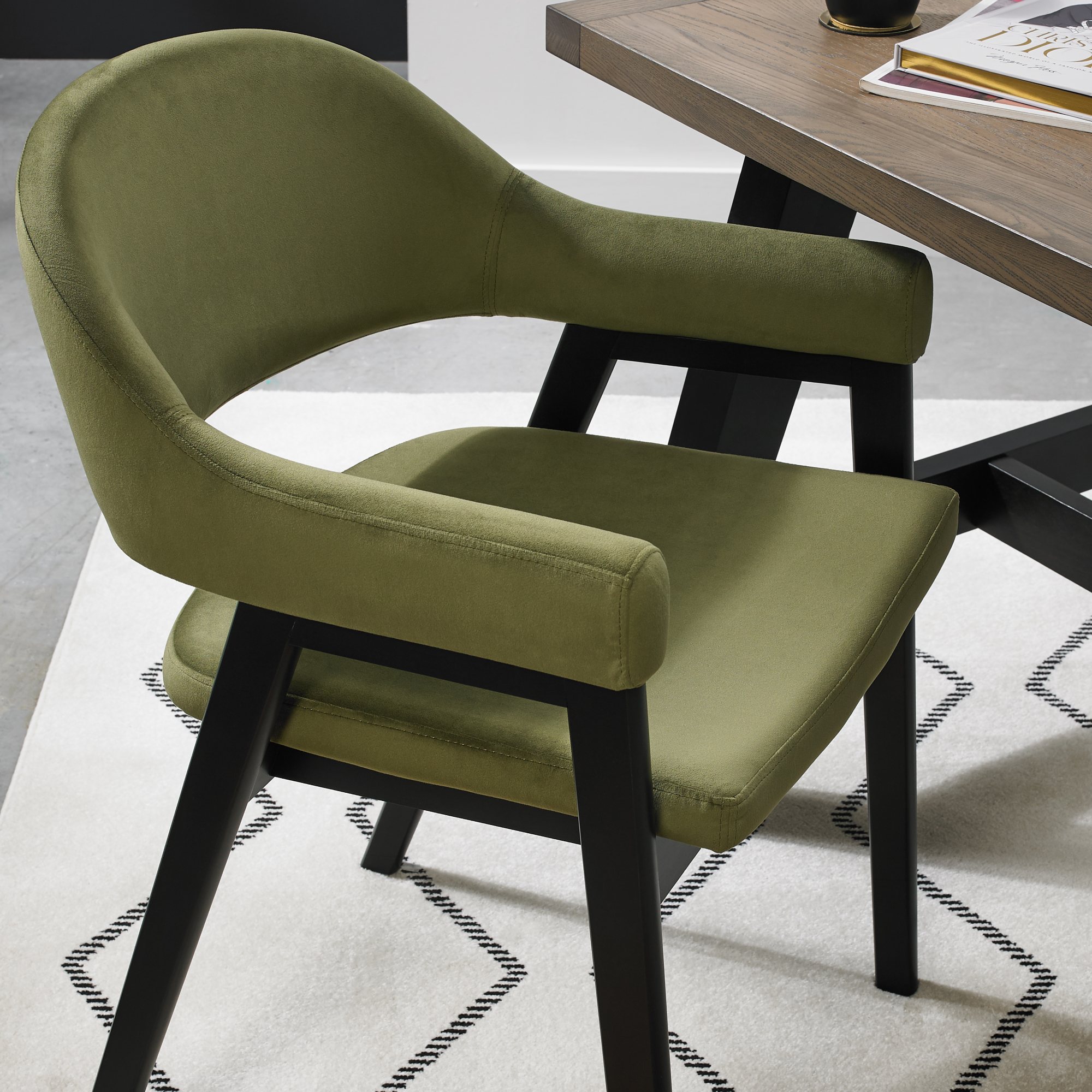 Camden Weathered Oak Upholstered Arm Chair | Dining - Bentley Designs