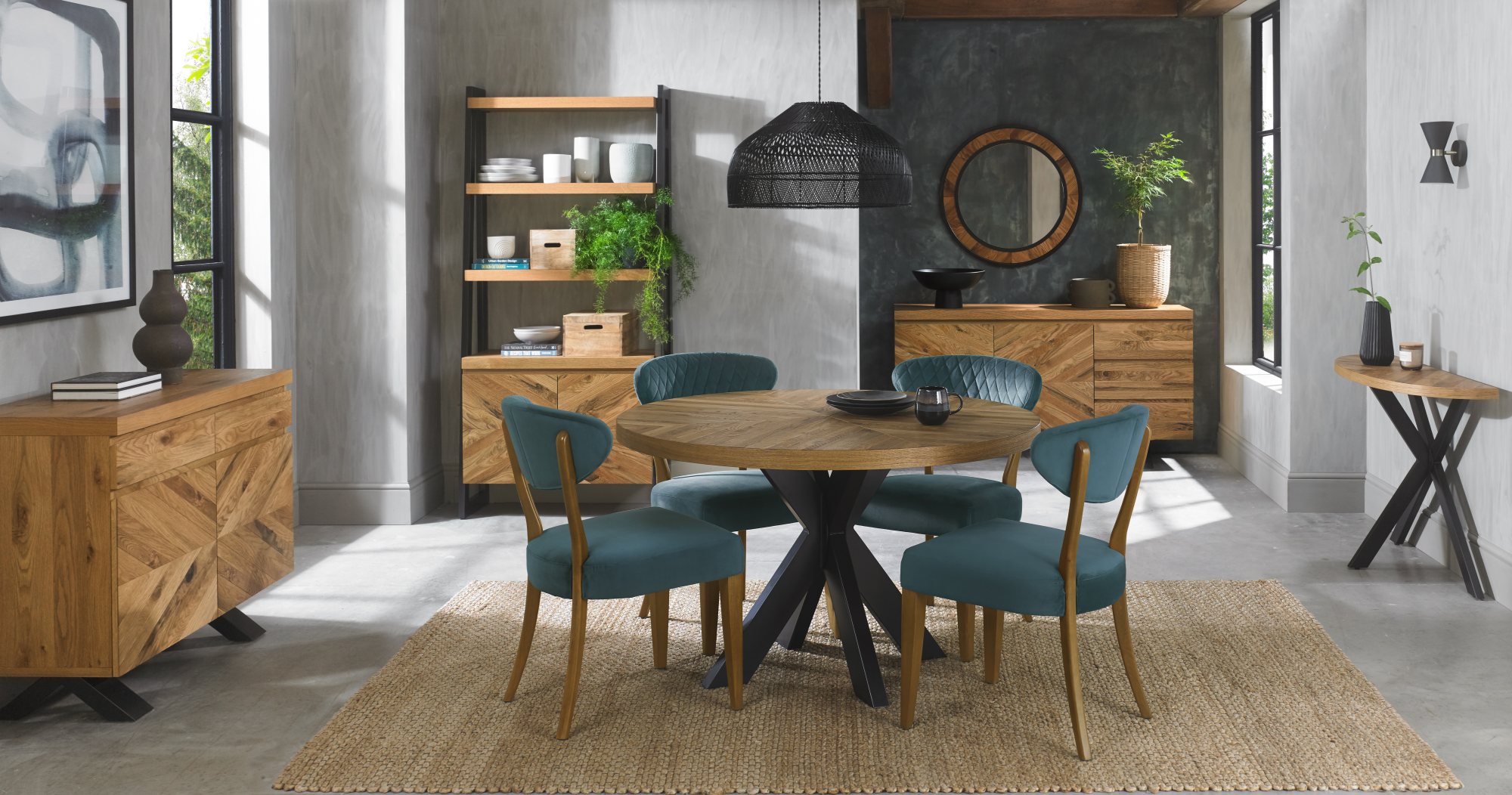 Ellipse Rustic Oak Upholstered Chair | Dining - Bentley Designs