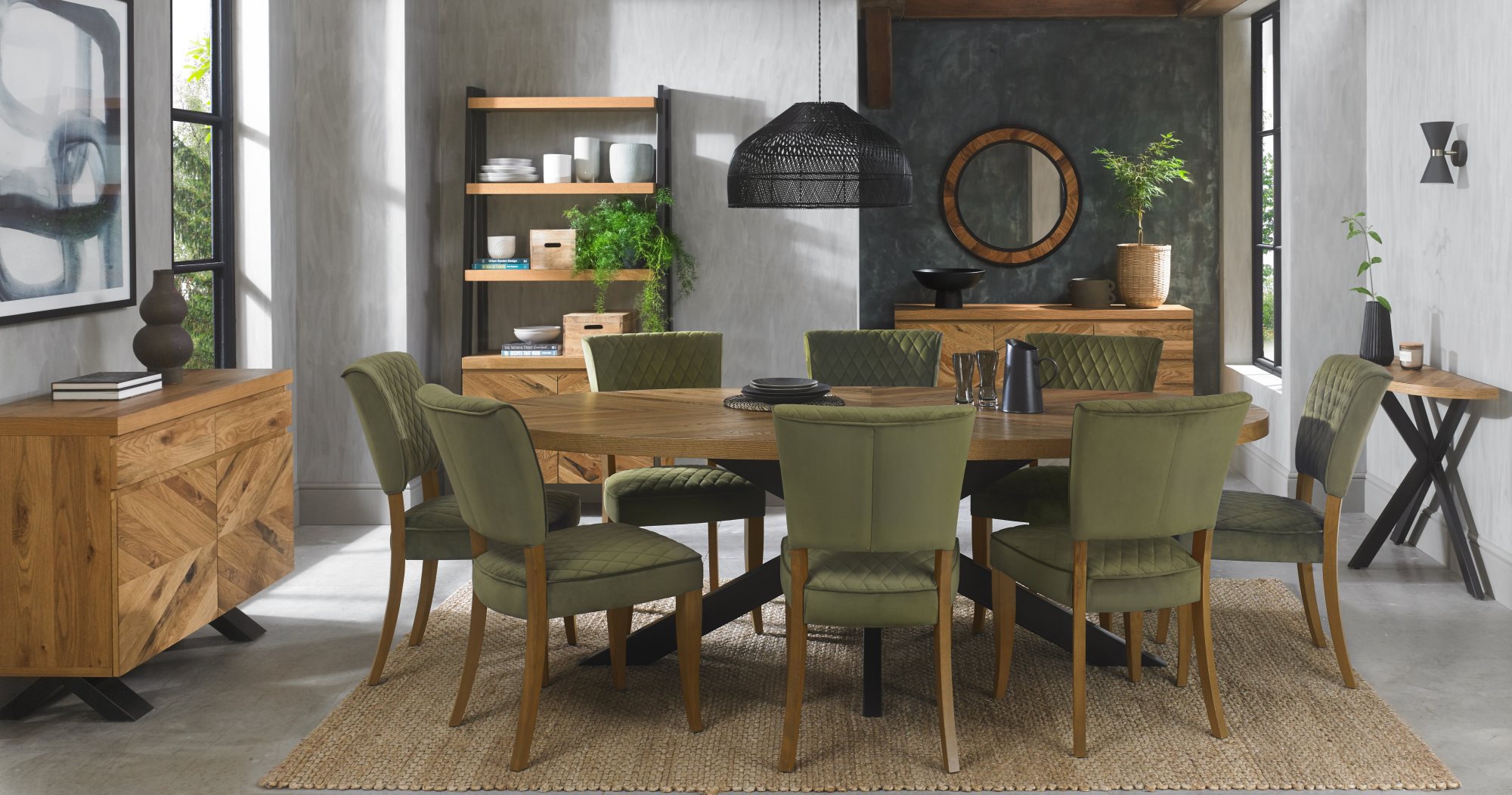 Logan Rustic Oak Upholstered Chair | Dining - Bentley Designs