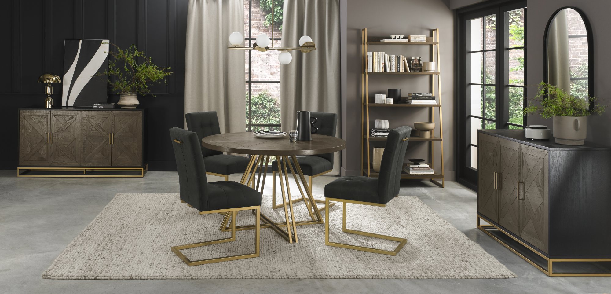 Athena Fumed Oak Circular Dining Table | Dining Furniture - Bentley Designs