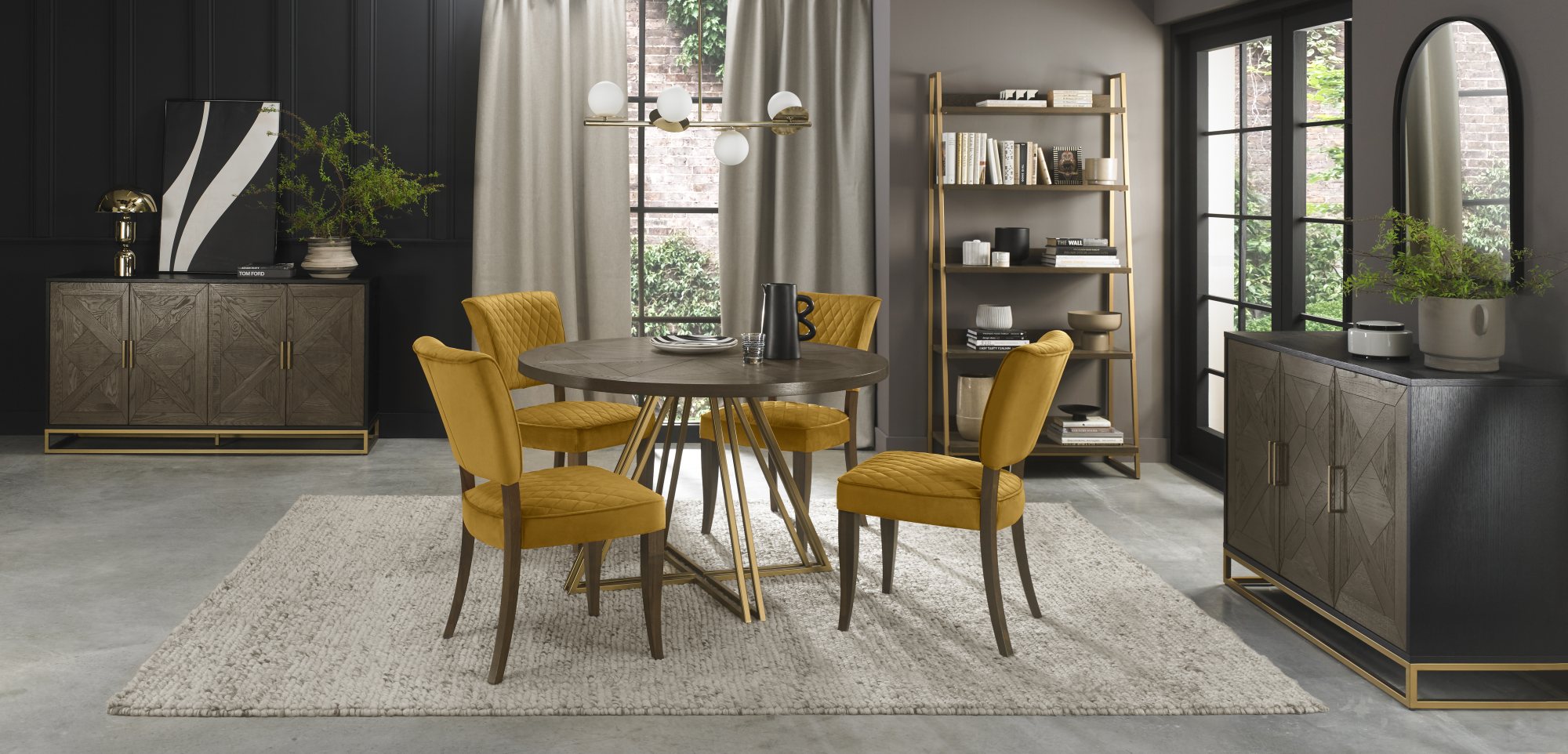 Athena Fumed Oak Circular Dining Table | Dining Furniture - Bentley Designs
