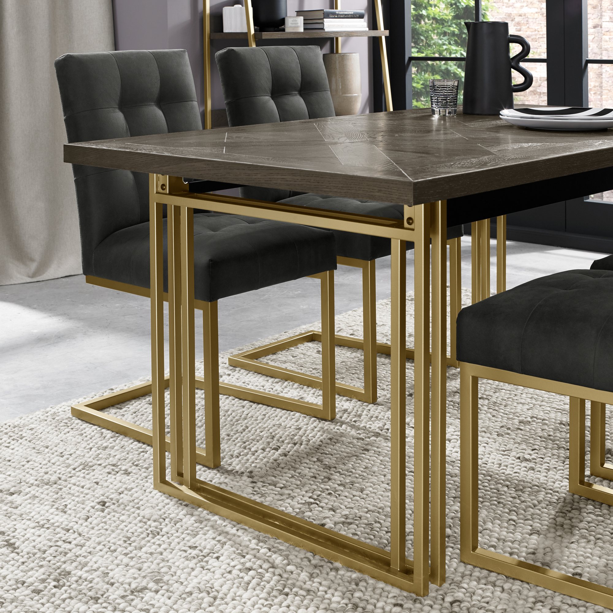 Athena Fumed Oak Dining Table | 4-6 Seater | Dining - Bentley Designs
