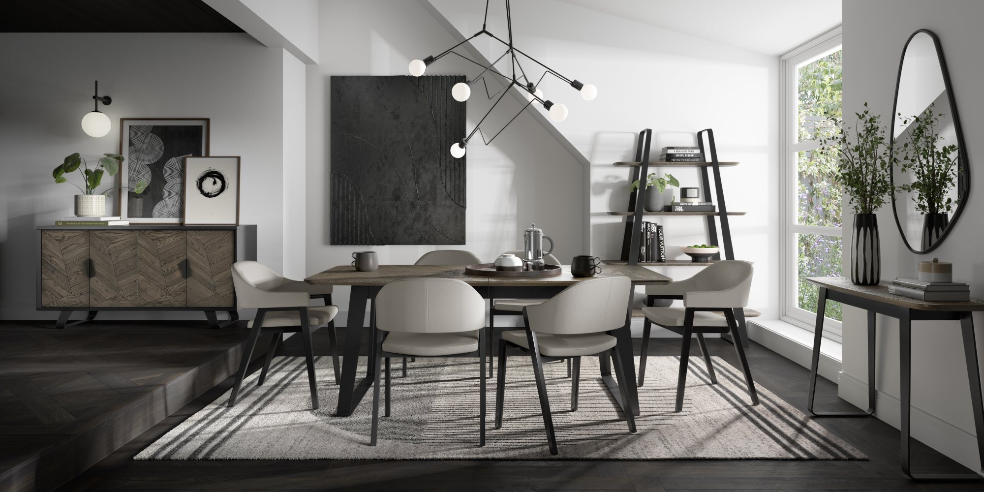 Emerson Weathered Oak and Peppercorn Dining Table | Dining - Bentley ...