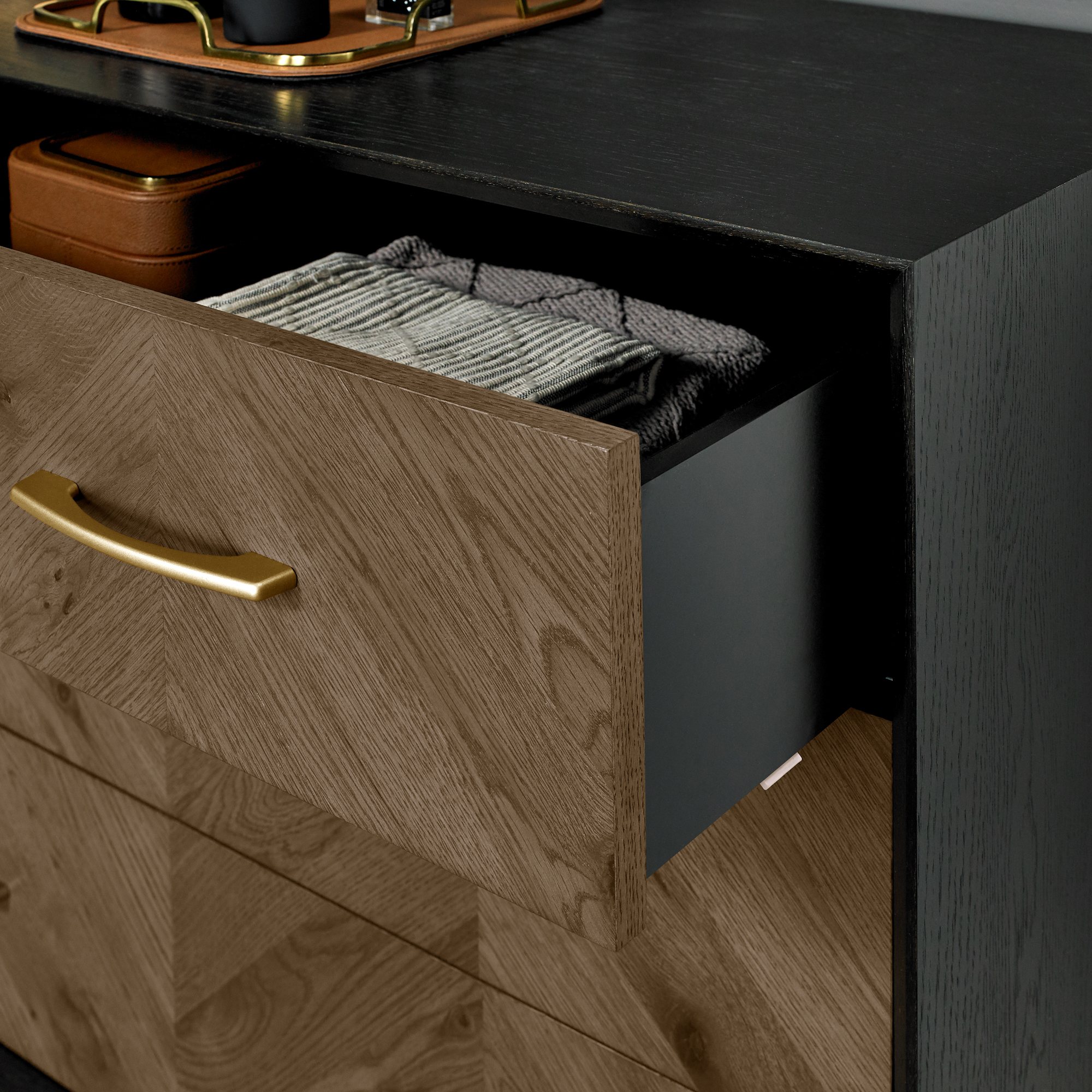 Sienna Fumed Oak 3 Drawer Chest | Bedroom Furniture - Bentley Designs