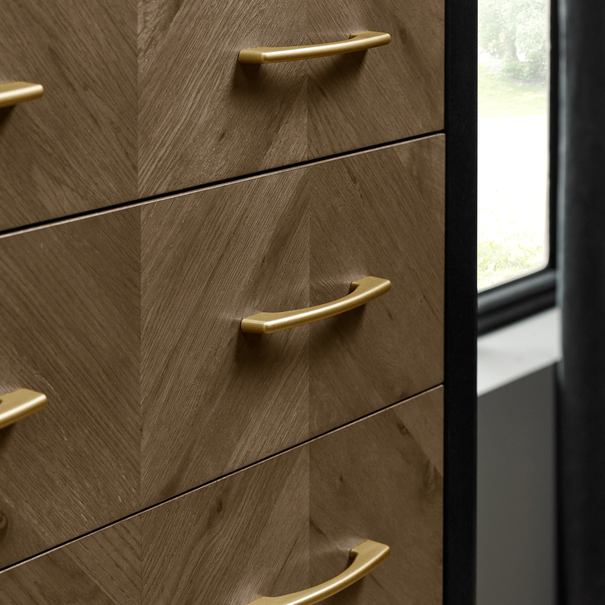 Sienna Fumed Oak 5 Drawer Chest | Bedroom Furniture - Bentley Designs