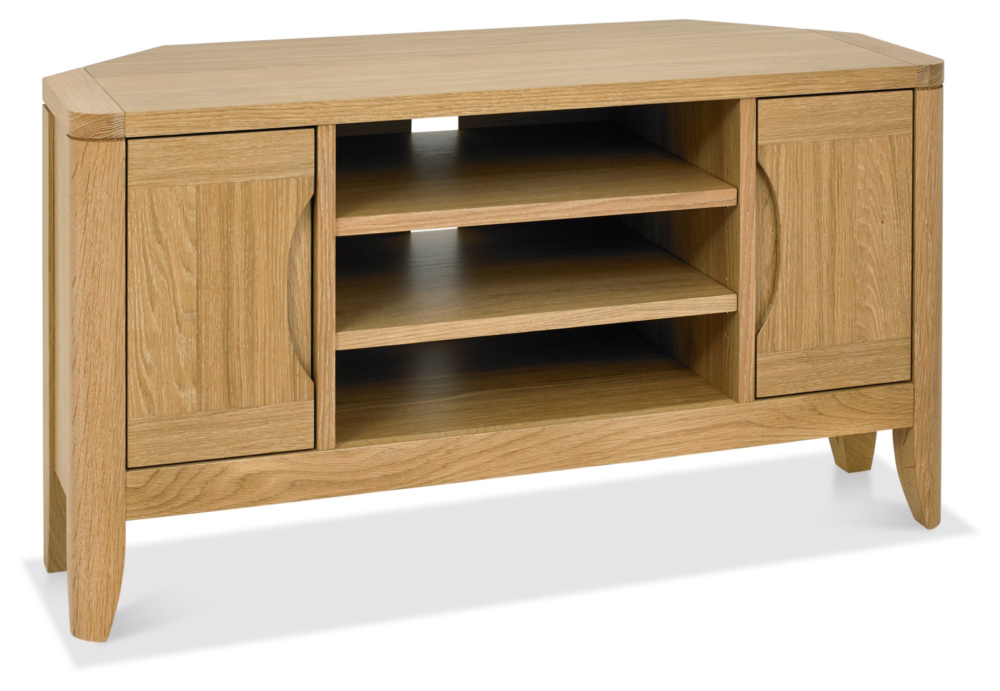 Chester Oak Corner Media Unit | Living Room - Bentley Designs
