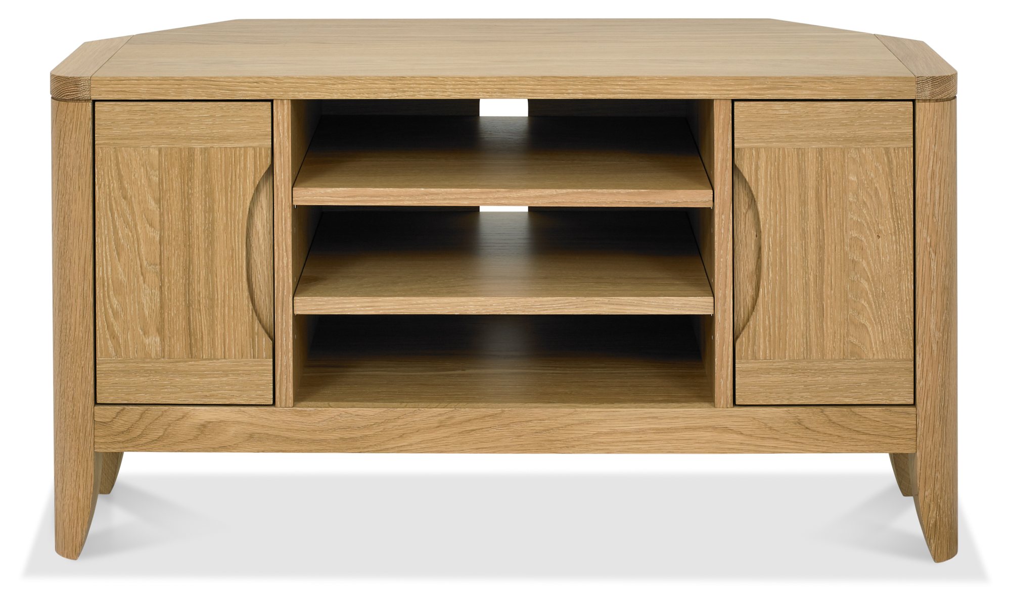 Chester Oak Corner Media Unit | Living Room - Bentley Designs