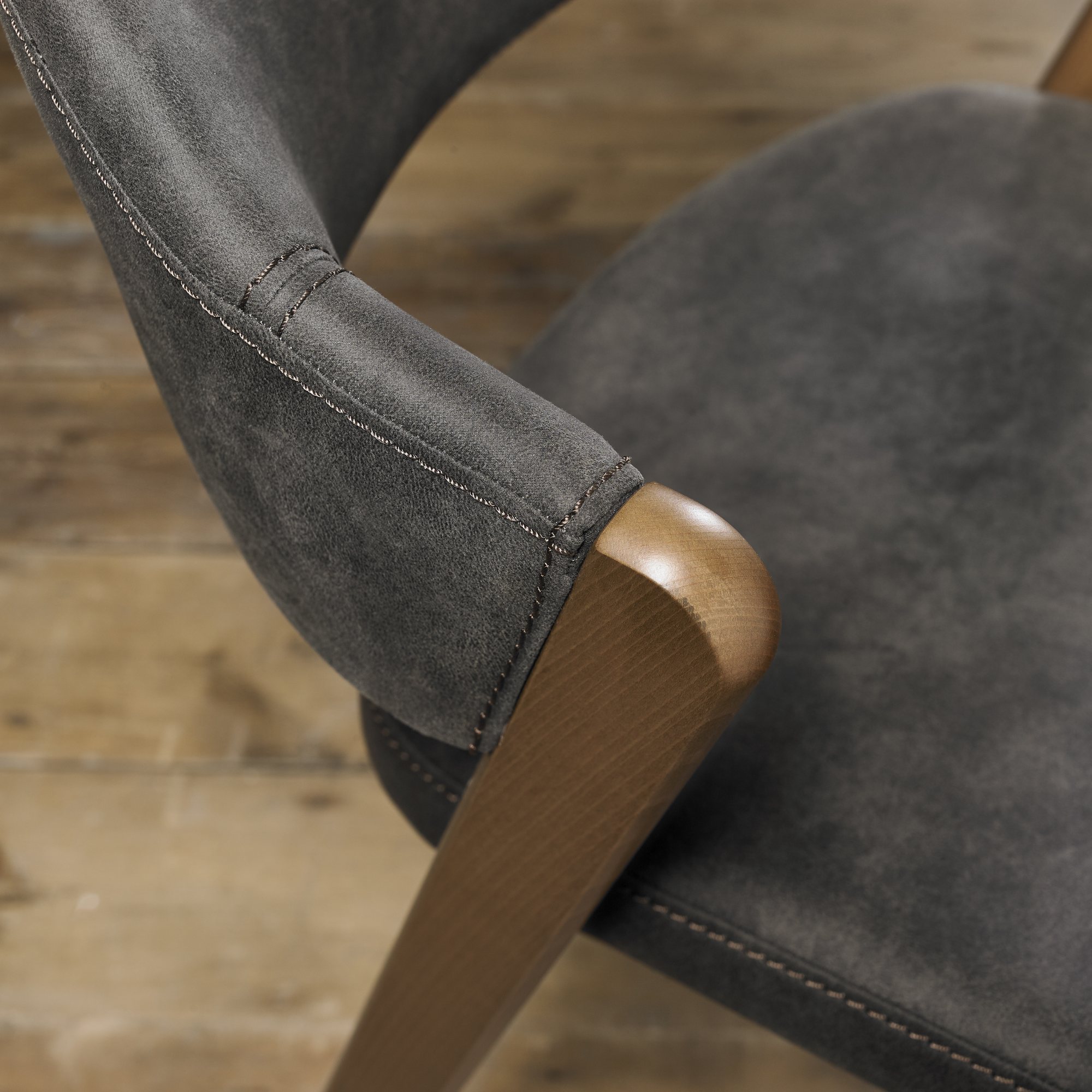 Camden Rustic Oak Grey Upholstered Chair | Dining Furniture - Bentley ...