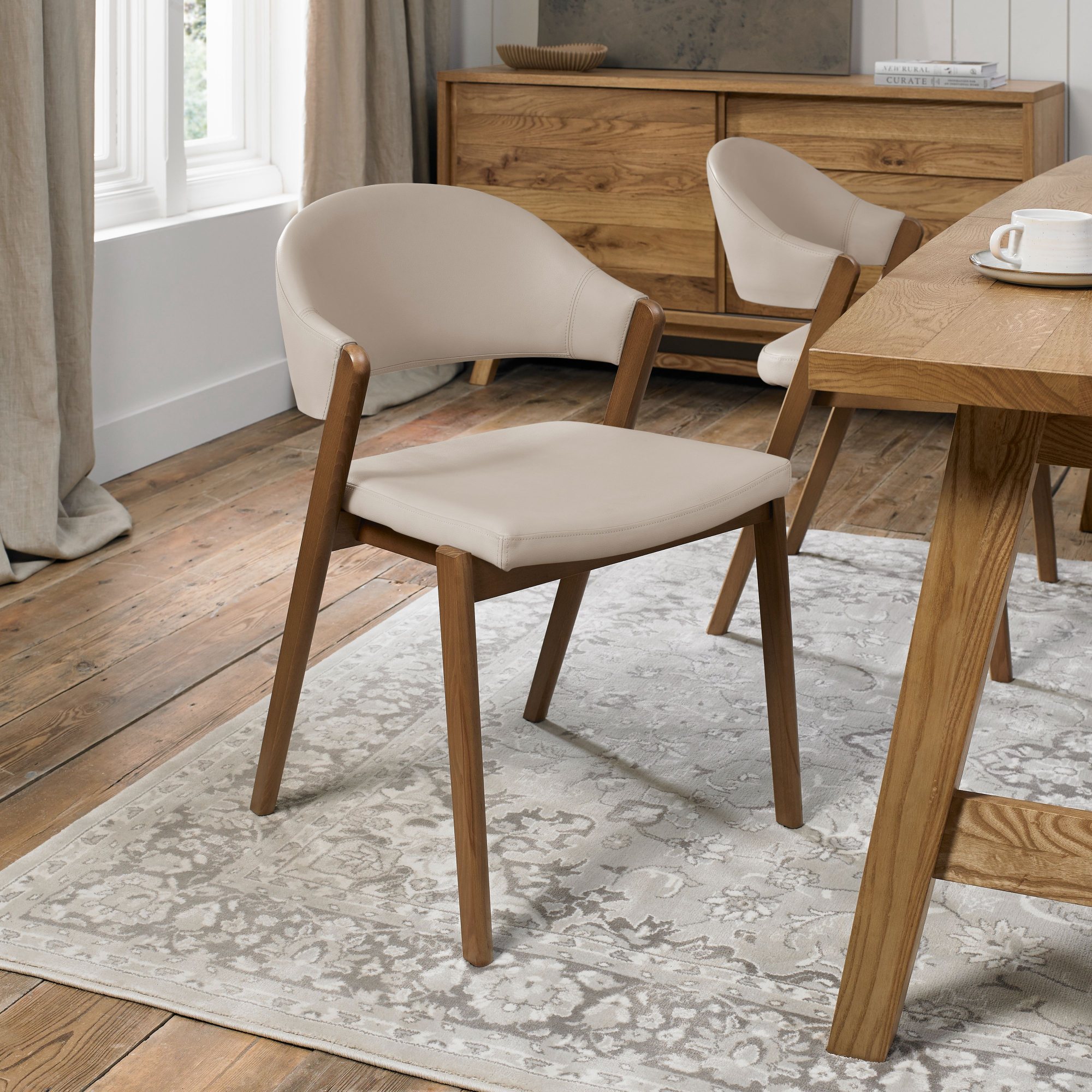 Camden Rustic Oak Upholstered Chair | Dining Furniture - Bentley Designs