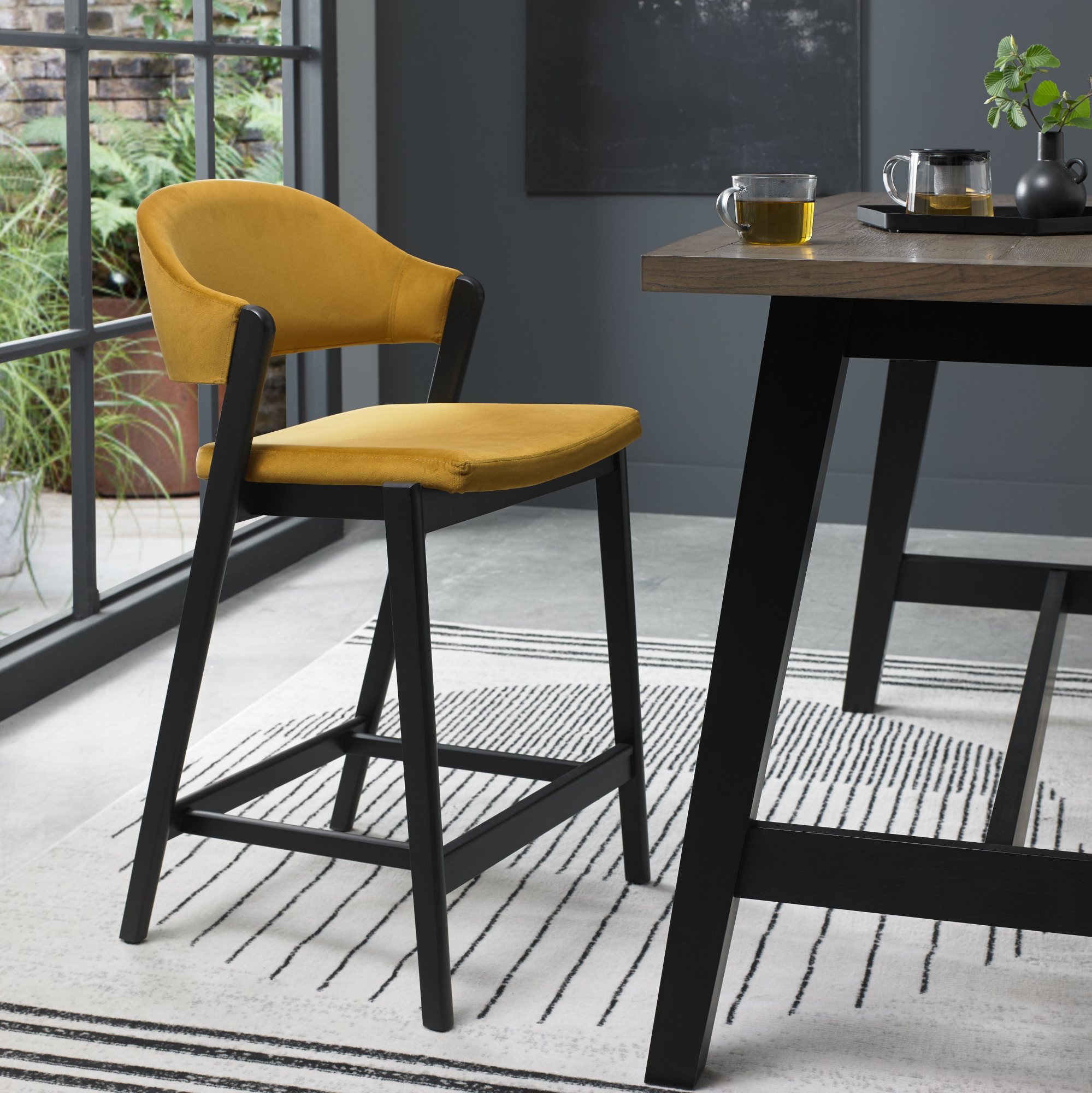 Camden Peppercorn Upholstered Bar Stool | Dining Room - Bentley Designs