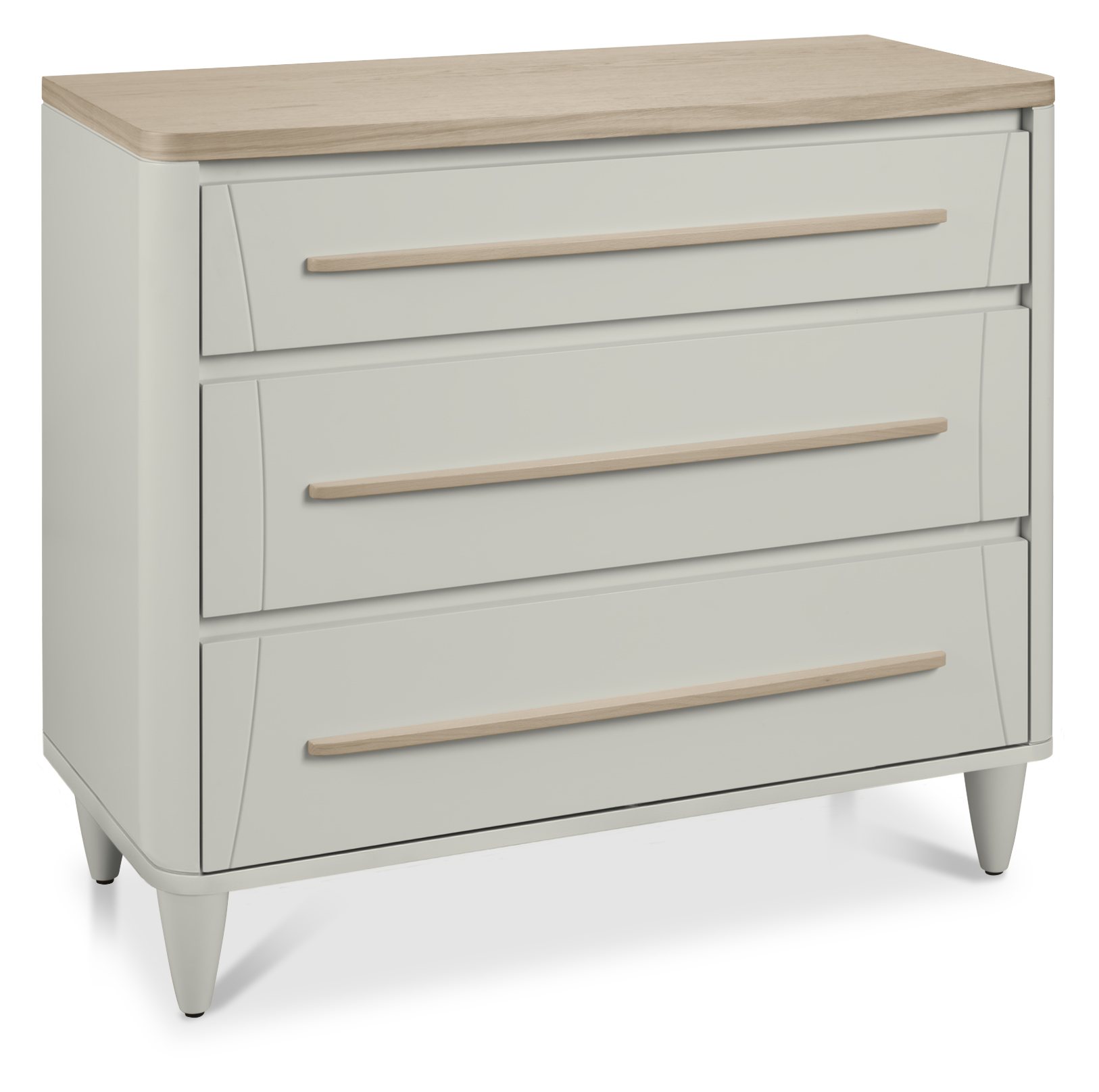 Larsen Scandi Oak & Soft Grey 3 Drawer Chest - Bentley Designs UK Ltd