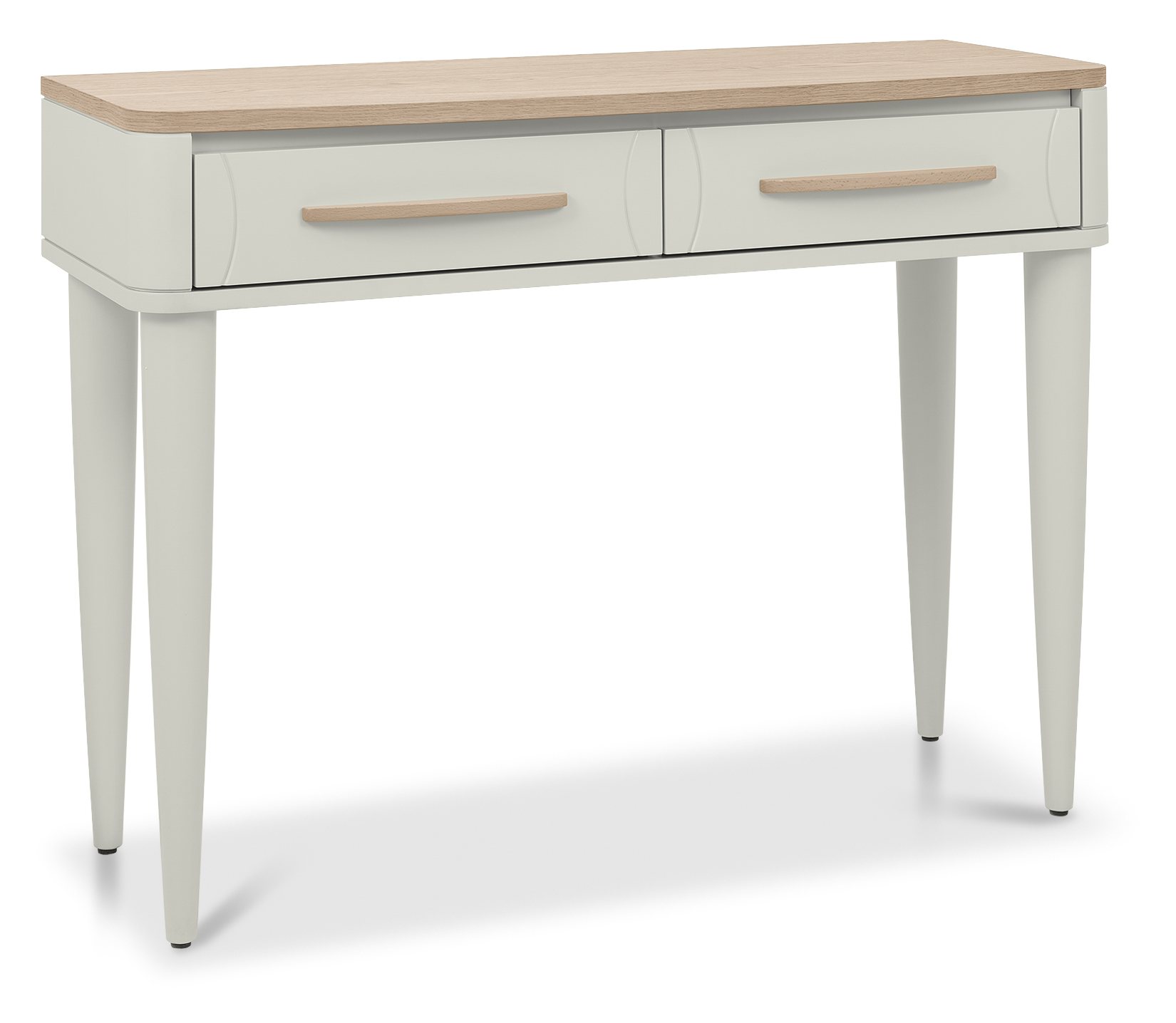 Larsen Scandi Oak & Soft Grey Console Table with Drawer - Bentley Designs