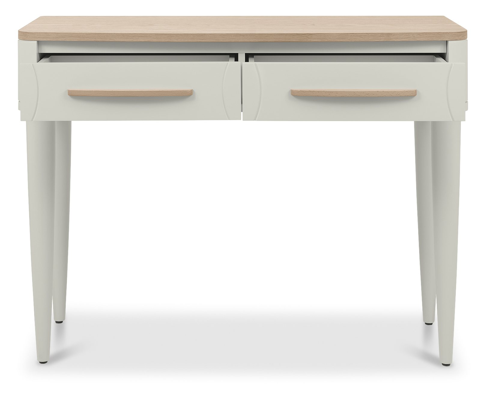 Larsen Scandi Oak & Soft Grey Console Table with Drawer - Bentley Designs