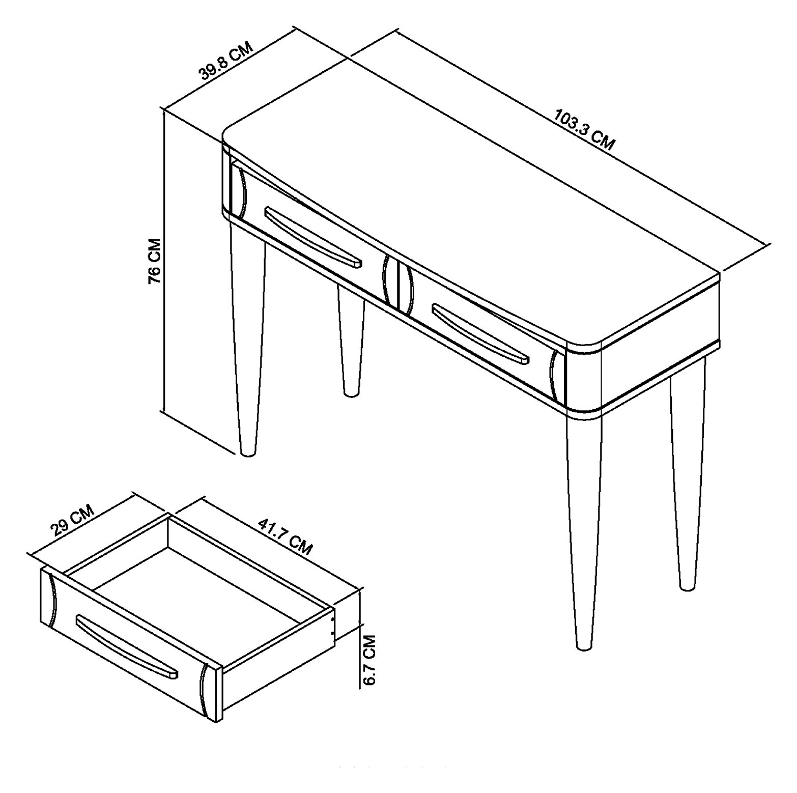 Larsen Scandi Oak & Soft Grey Console Table with Drawer - Bentley Designs