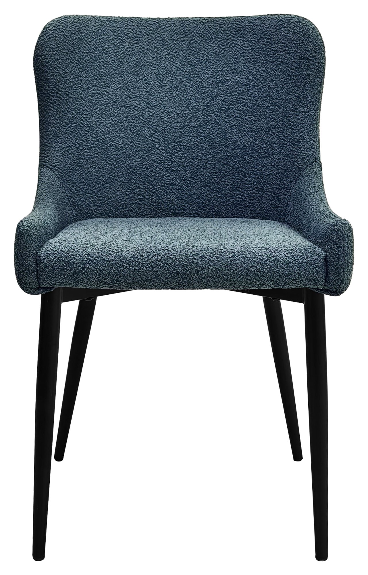 Rubens - Blue Boucle Fabric Chairs with Black Legs (Pair) - Bentley Designs