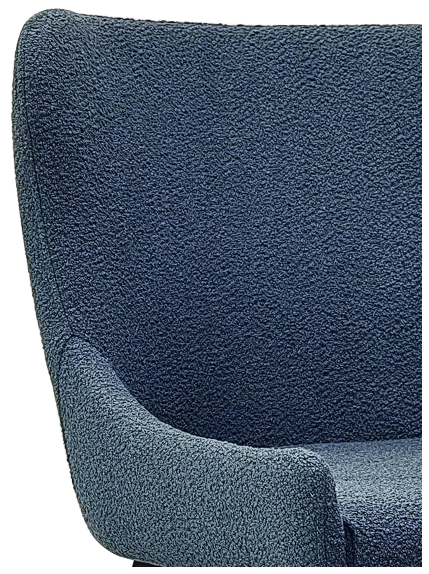 Rubens - Blue Boucle Fabric Chairs with Black Legs (Pair) - Bentley Designs