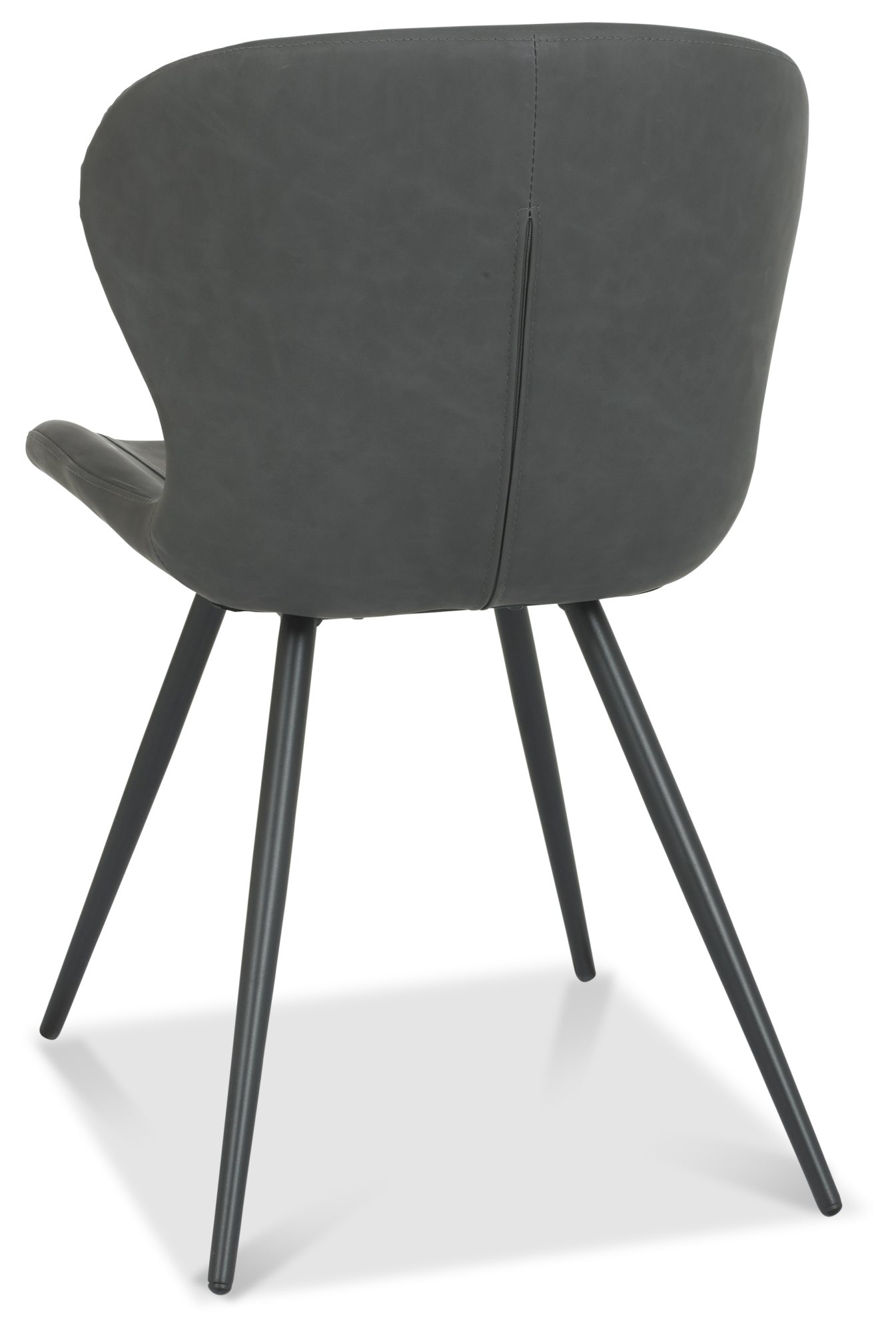 Arlo - Scoop Back Dining Chair - Vintage Dark Grey Leather - Bentley ...