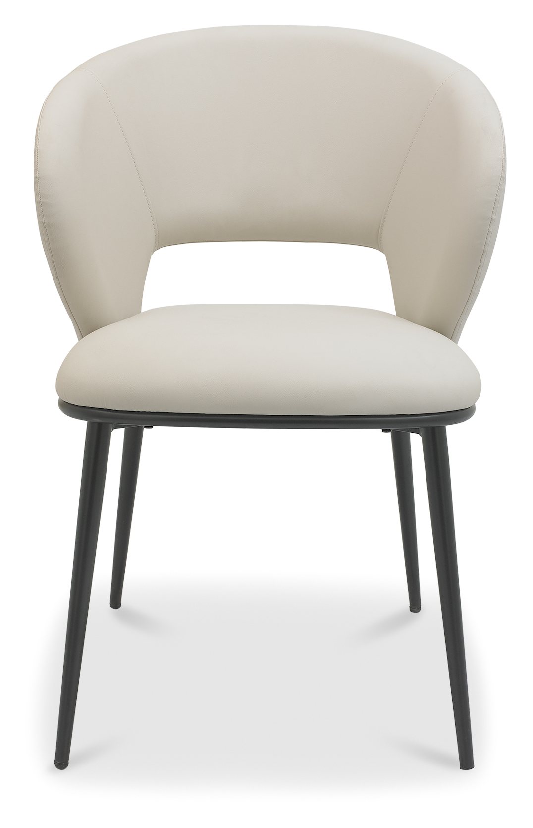Luca - Ivory Faux Leather Scoop Dining Chairs - Bentley Designs
