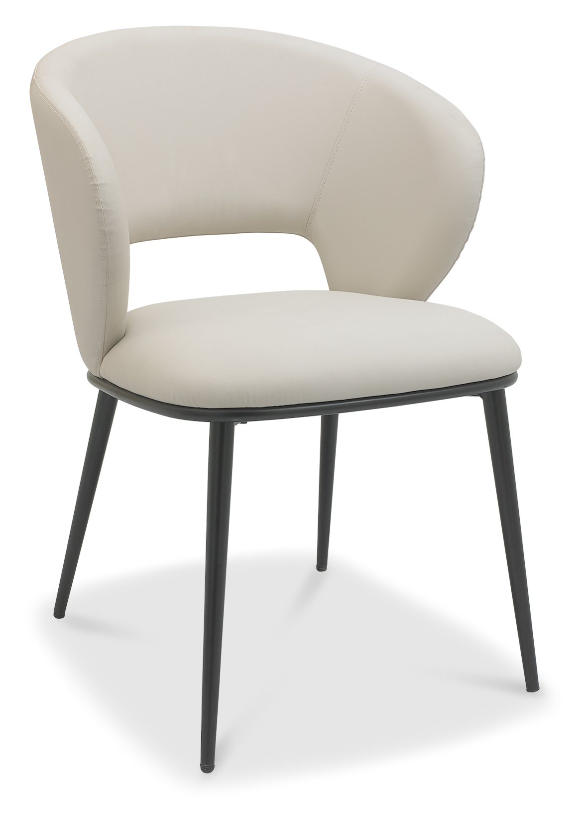 Luca - Ivory Faux Leather Scoop Dining Chairs - Bentley Designs