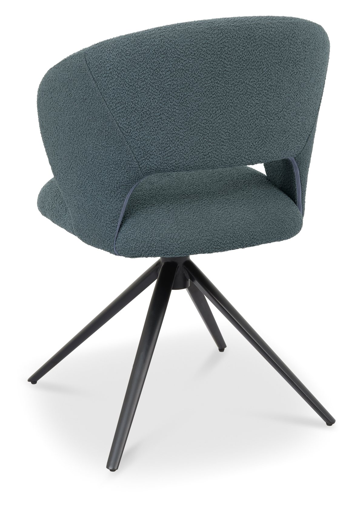 Stella - Blue Boucle Fabric Swivel Dining Chair - Single - Bentley Designs