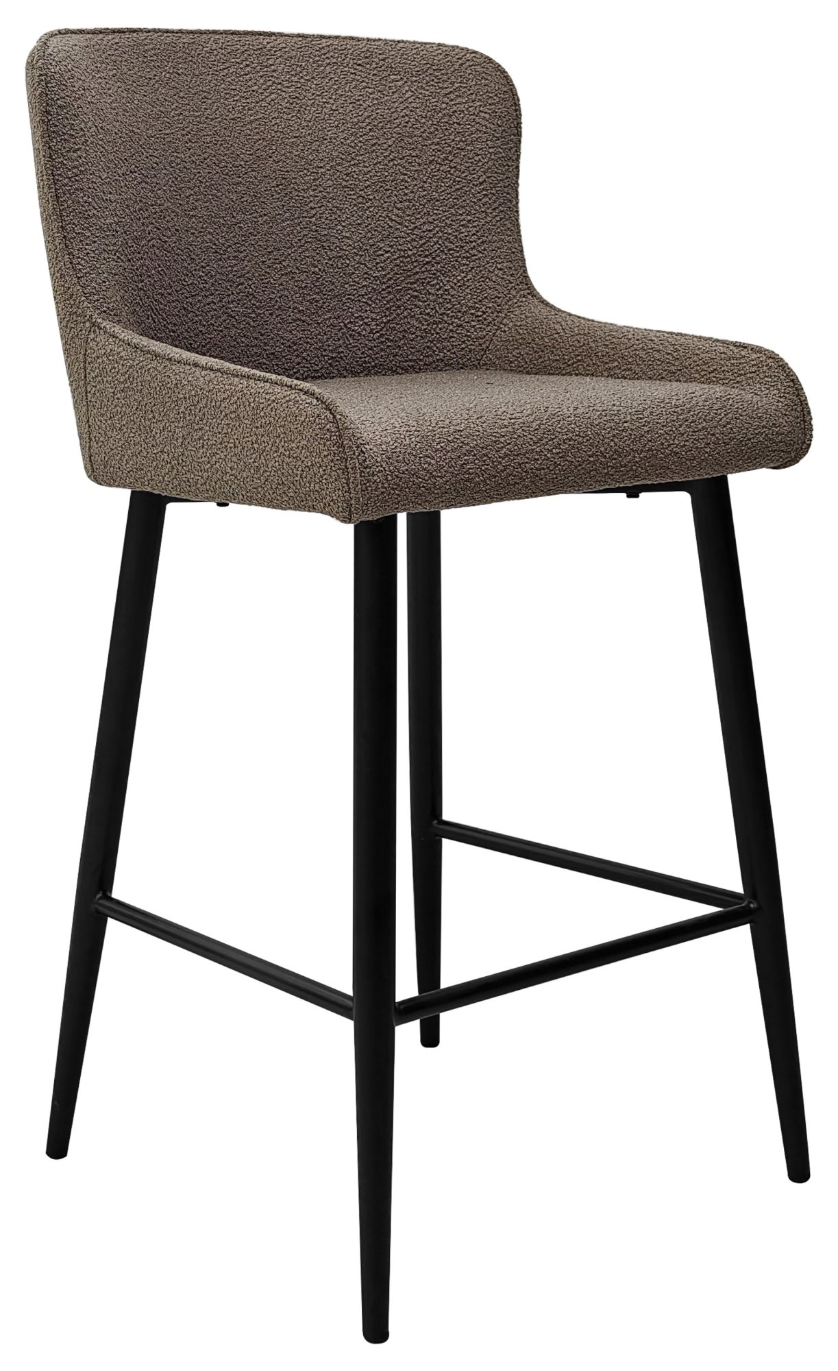 Rubens - Mocha Beige Boucle Fabric Bar Stools (Pair) - Bentley Designs
