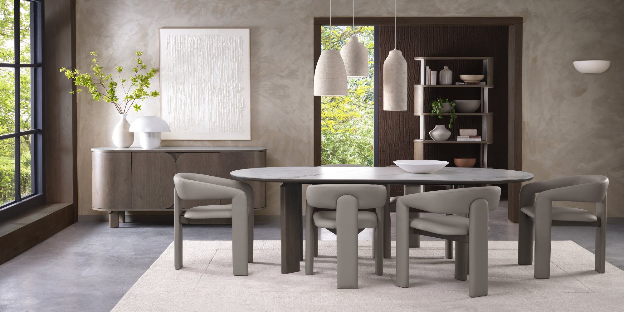 Duo Grey Oiled Oak Upholstered Chair - Grey Bonded Leather - Bentley ...